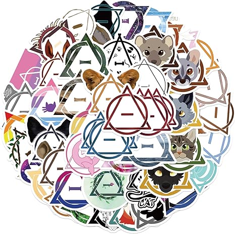 Amazon.com: 50pcs Therian Stickers I Colorful Animals Symbol Cartoon ...