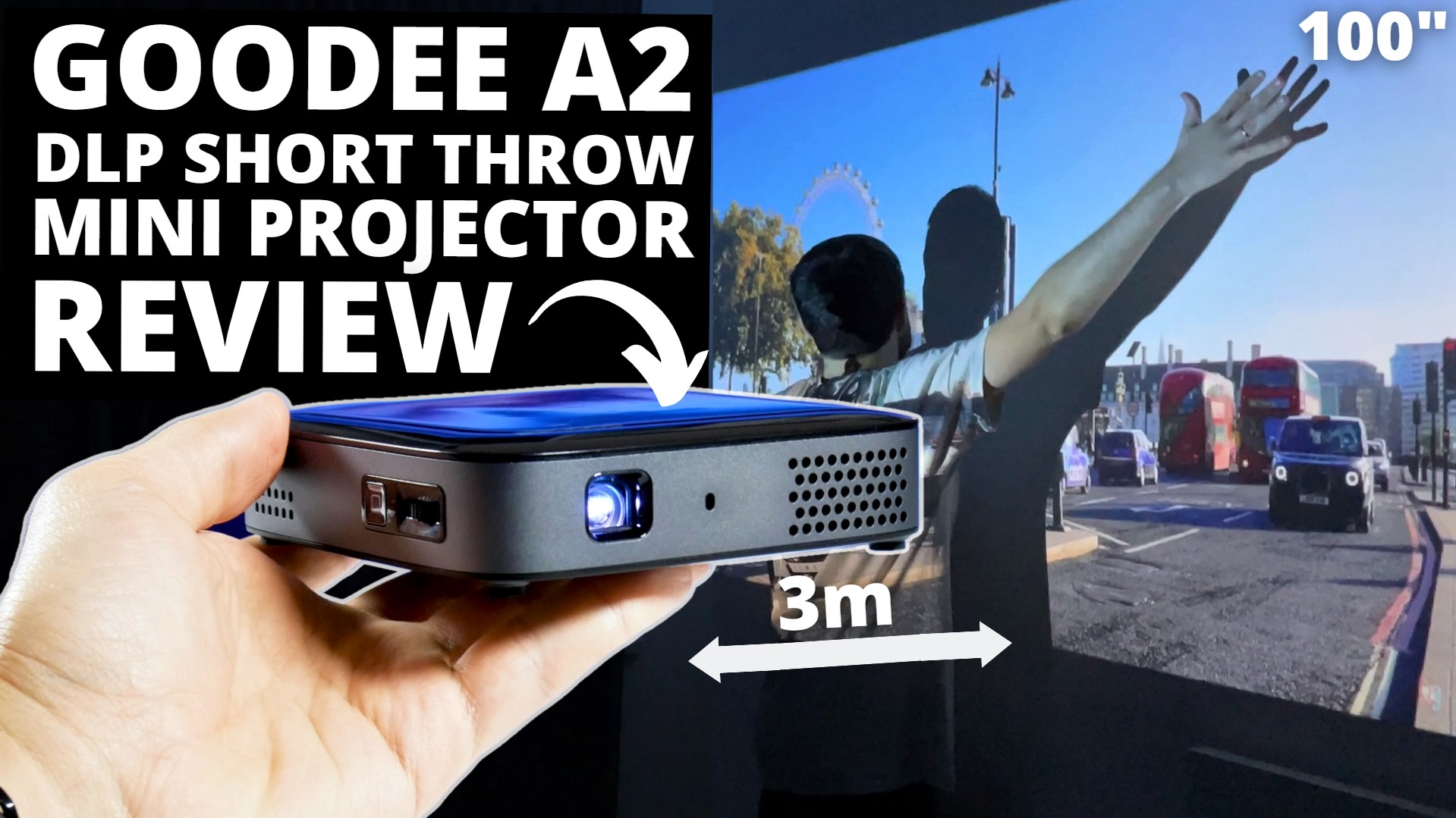 Watch Battery-Powered Mini Projector! GooDee A2 REVIEW on Amazon Live