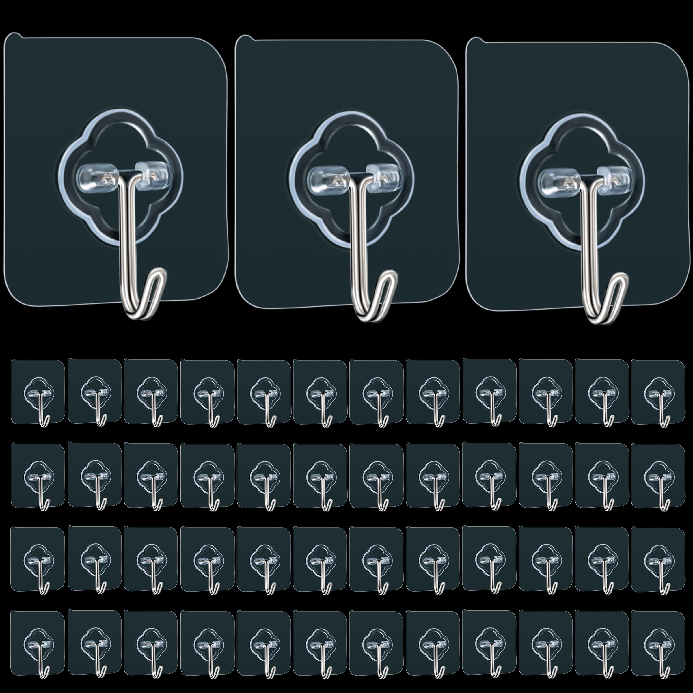 Amazon.com: Adhesive Wall Hooks for Hanging, 50 Pack Heavy Duty ...