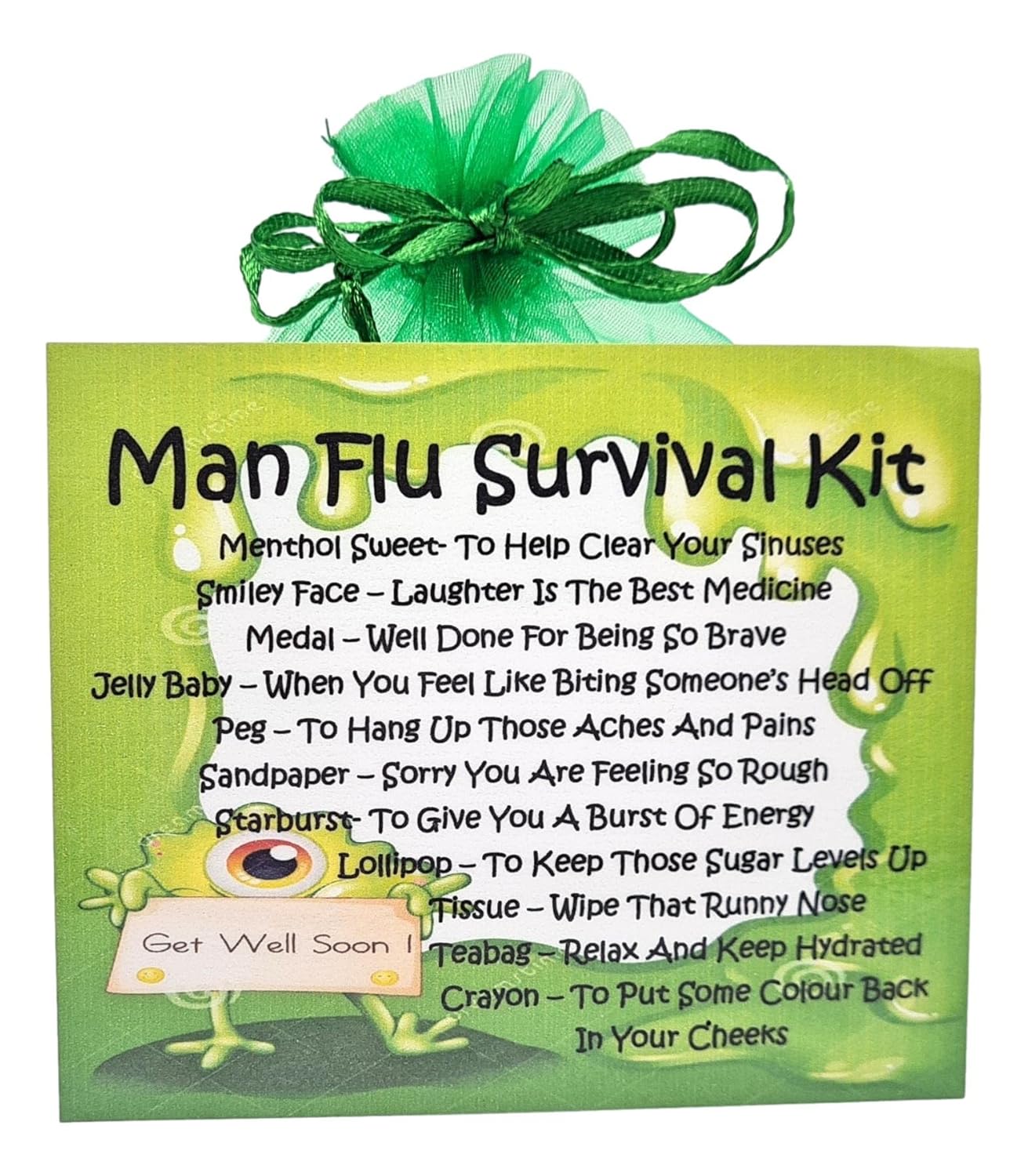 Man Flu Survival Kit ~ Fun Novelty Gift & Greetings Card Alternative ...