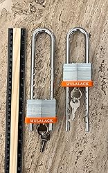 Padlock with Key, WULALACK 2 inch Wide Laminated Steel Keyed Padlock ...