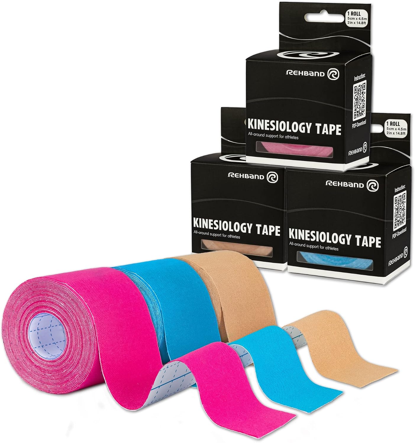 Rehband Selvpåføring kinesiologi tape, fysio sportstape til støtte for ...