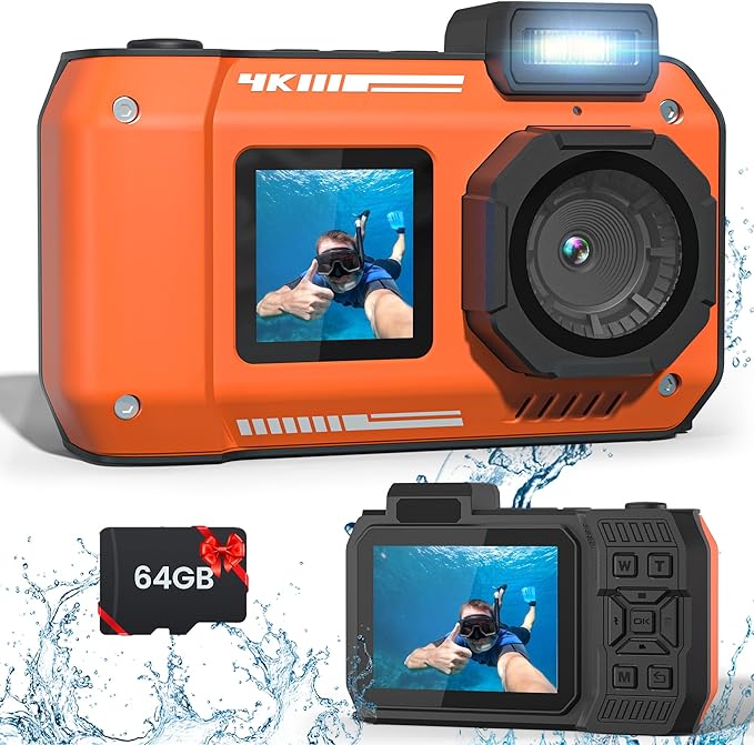 33FT Underwater Camera 4K 48MP Waterproof Camera Rugged Dustproof ...