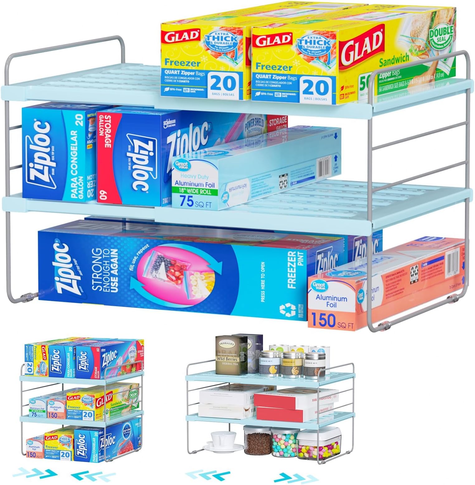 Amazon.com - Deco Brothers Wrap Organizer Rack for Kitchen Cabinet, 3 ...