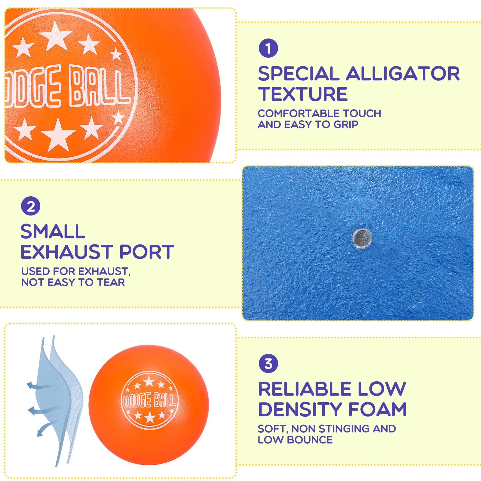 Snapklik.com : 18 Pack Foam Dodgeball Set, 6 Inch Soft Skin, Non Sting ...