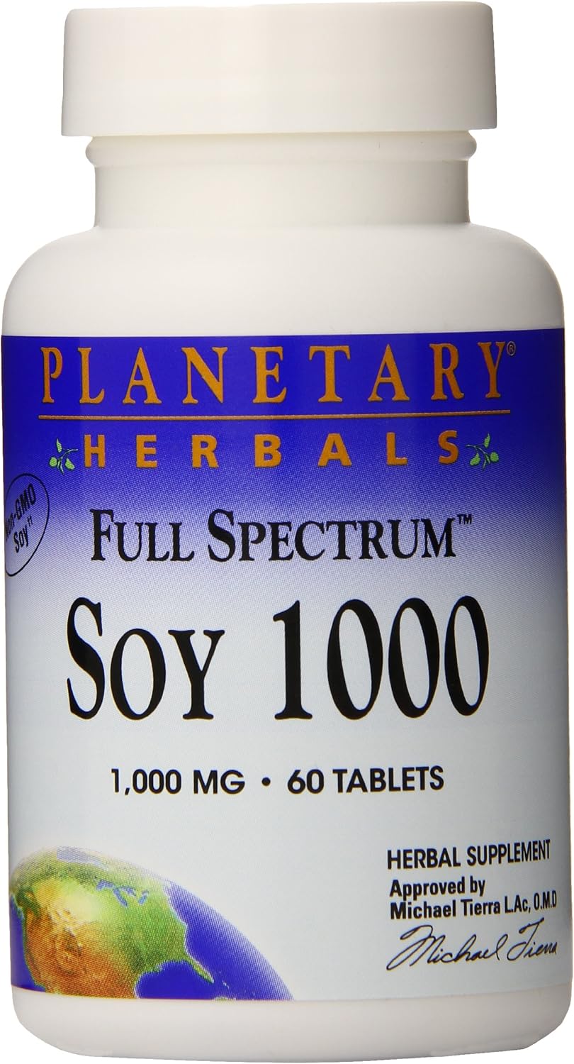 Amazon.com: Planetary Herbals Soy Genistein Isoflavone 1000 Tablets, 60 ...