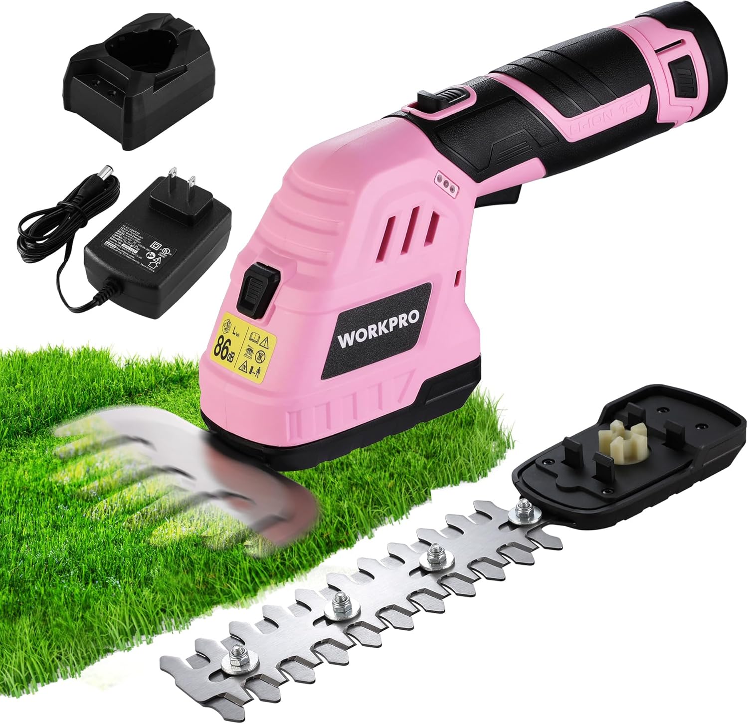 Amazon.com : WORKPRO 12V Cordless Grass Shear & Shrubbery Trimmer - 2 ...