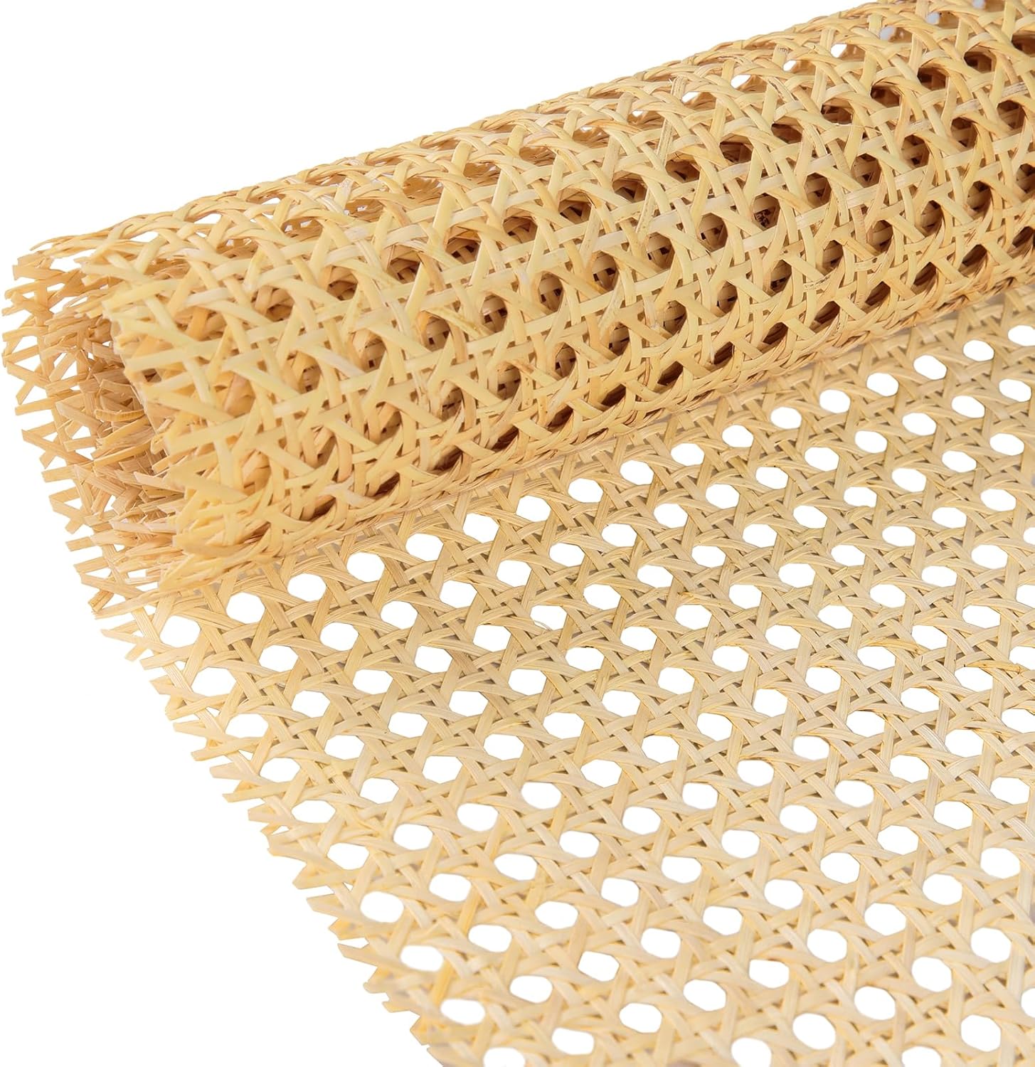Natural Width Rattan, 23"x40" Cane Webbing Roll, Woven Cane Mesh Net ...