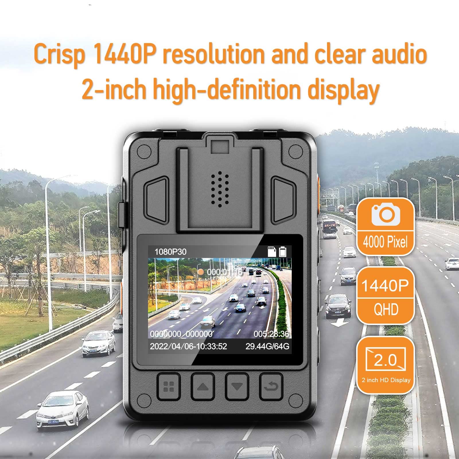 Snapklik.com : KAMMPLUS KP22-128GB Memory 2K Body Camera,14-Hours ...