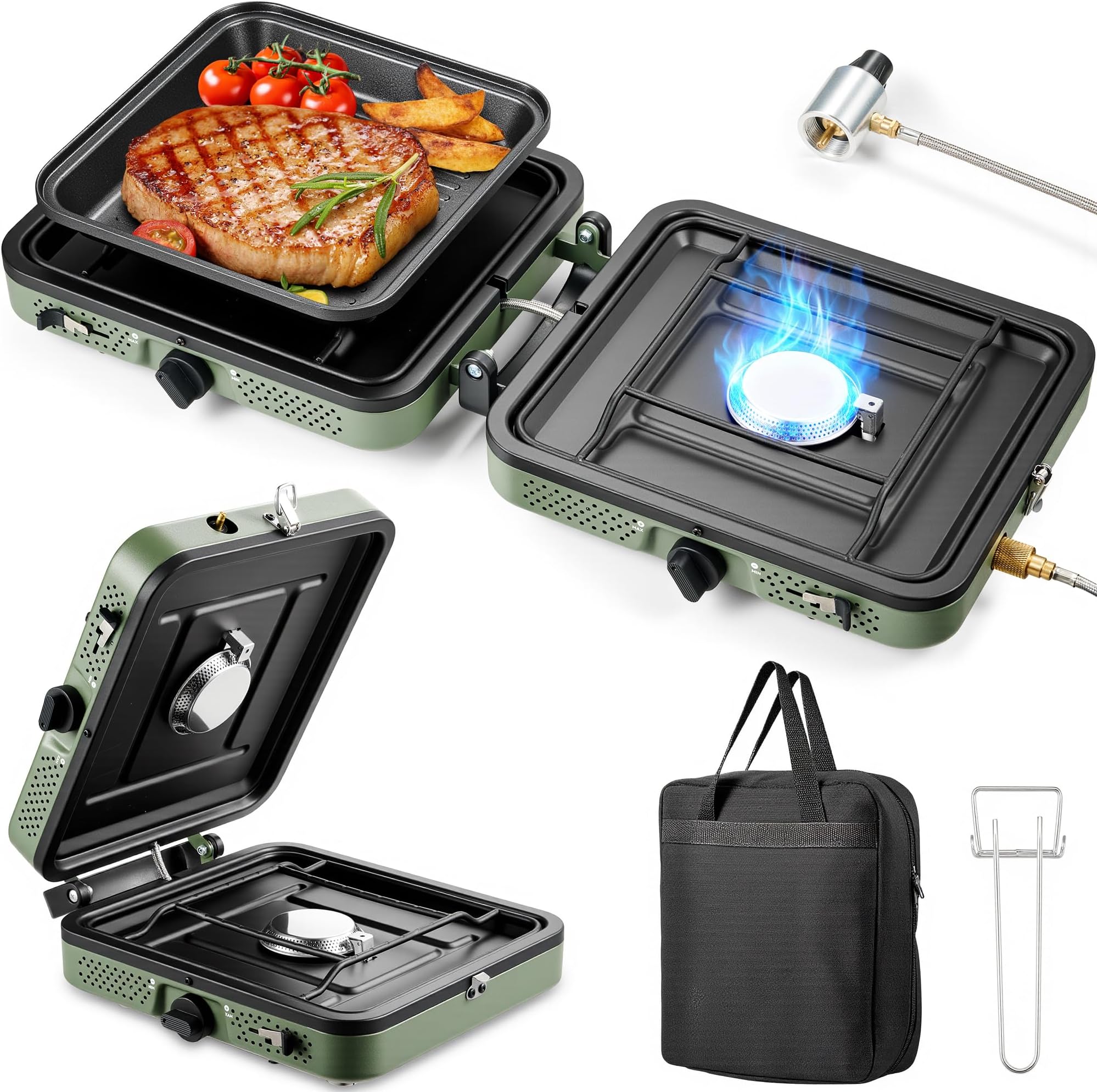 Amazon.com: Naturehike 2 Burner Folding Camping Stove with Carry Bag ...