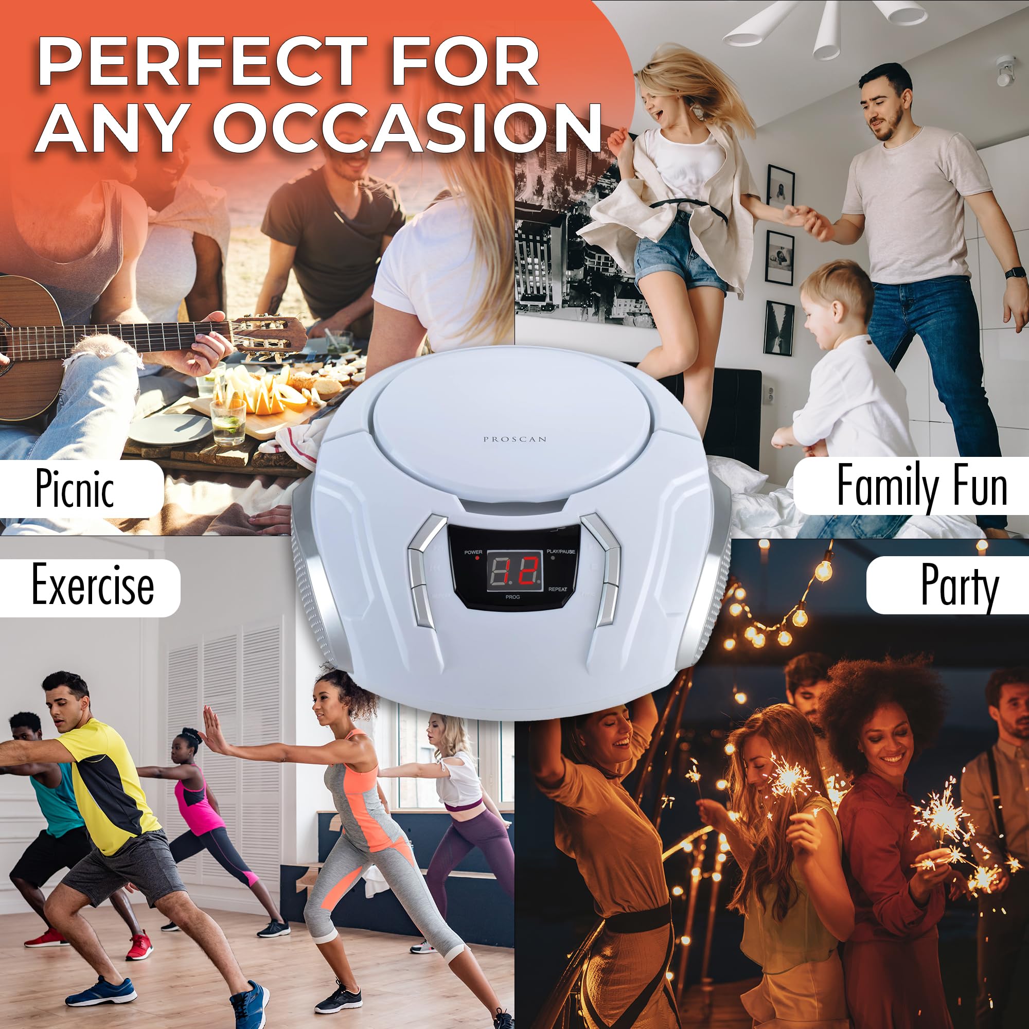 Snapklik.com : Proscan Elite Portable CD Boombox