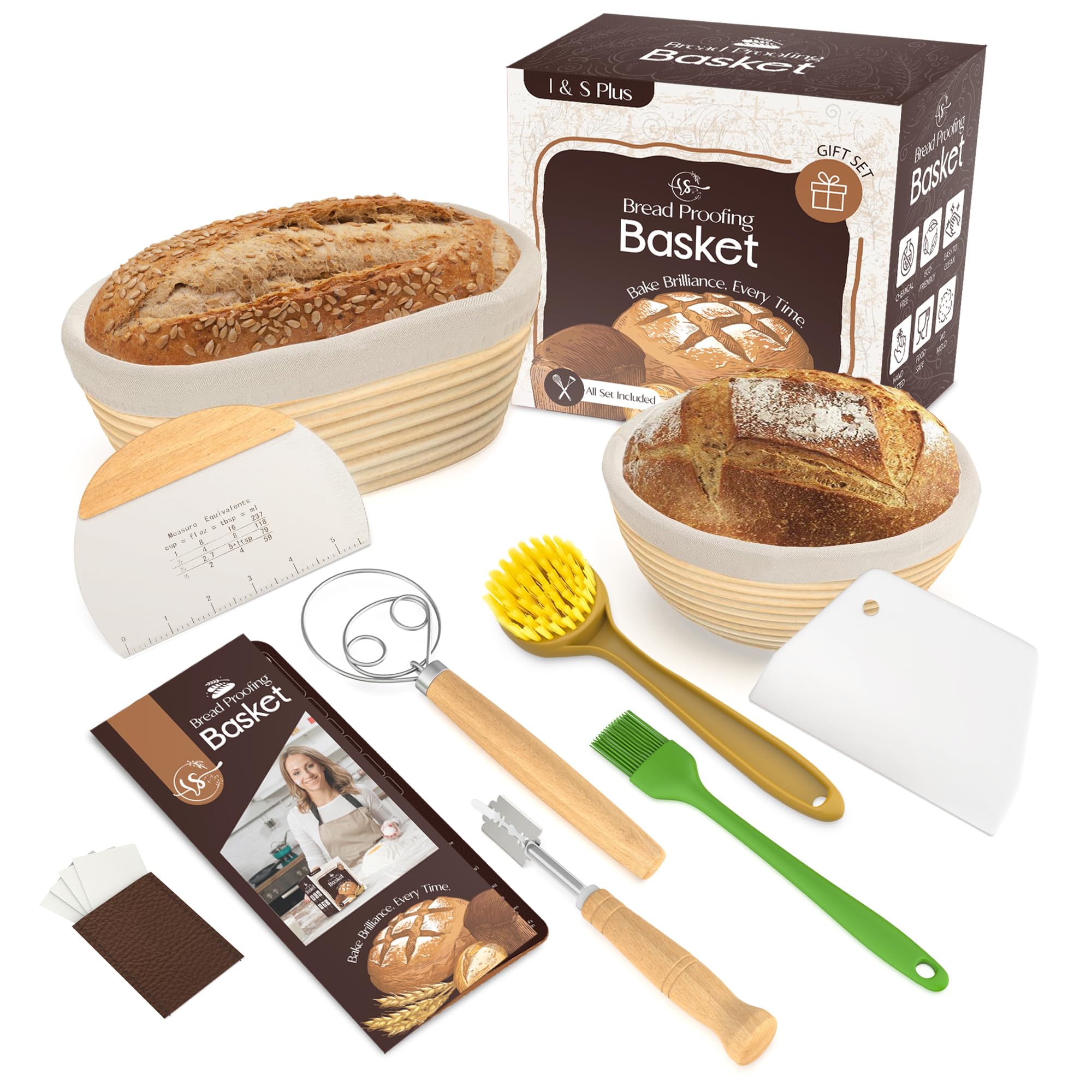 Amazon.com: Benneton Bread Proofing Baskets, Sourdough Bread Baking ...