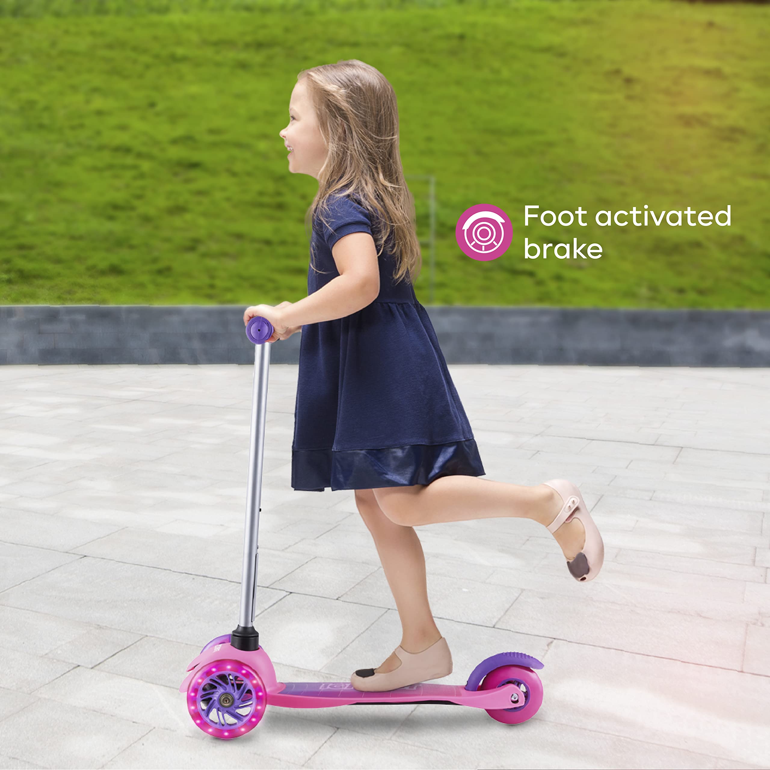 Barbie Self Balancing Kick Scooter with Light Up Wheels, Extra Wide ...
