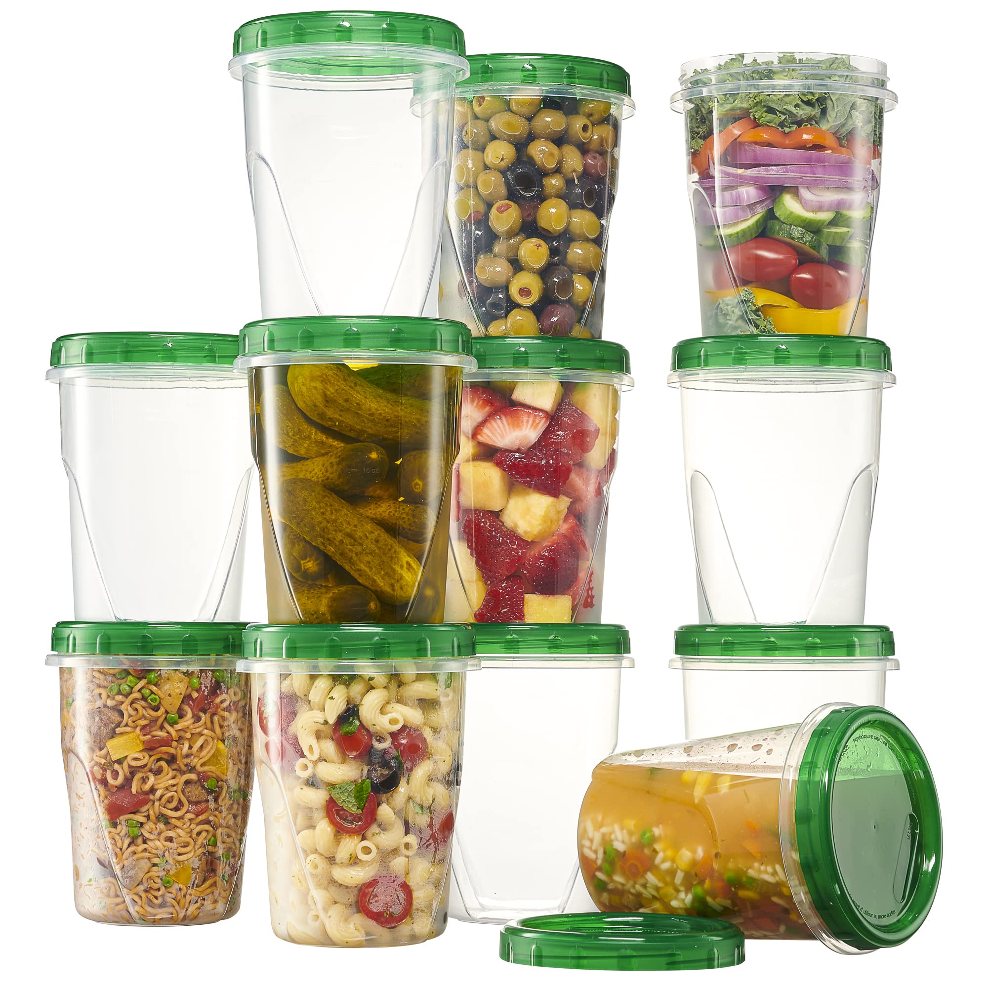 Snapklik.com : PLASTICPRO 12 Pack Twist Cap Food Storage Containers