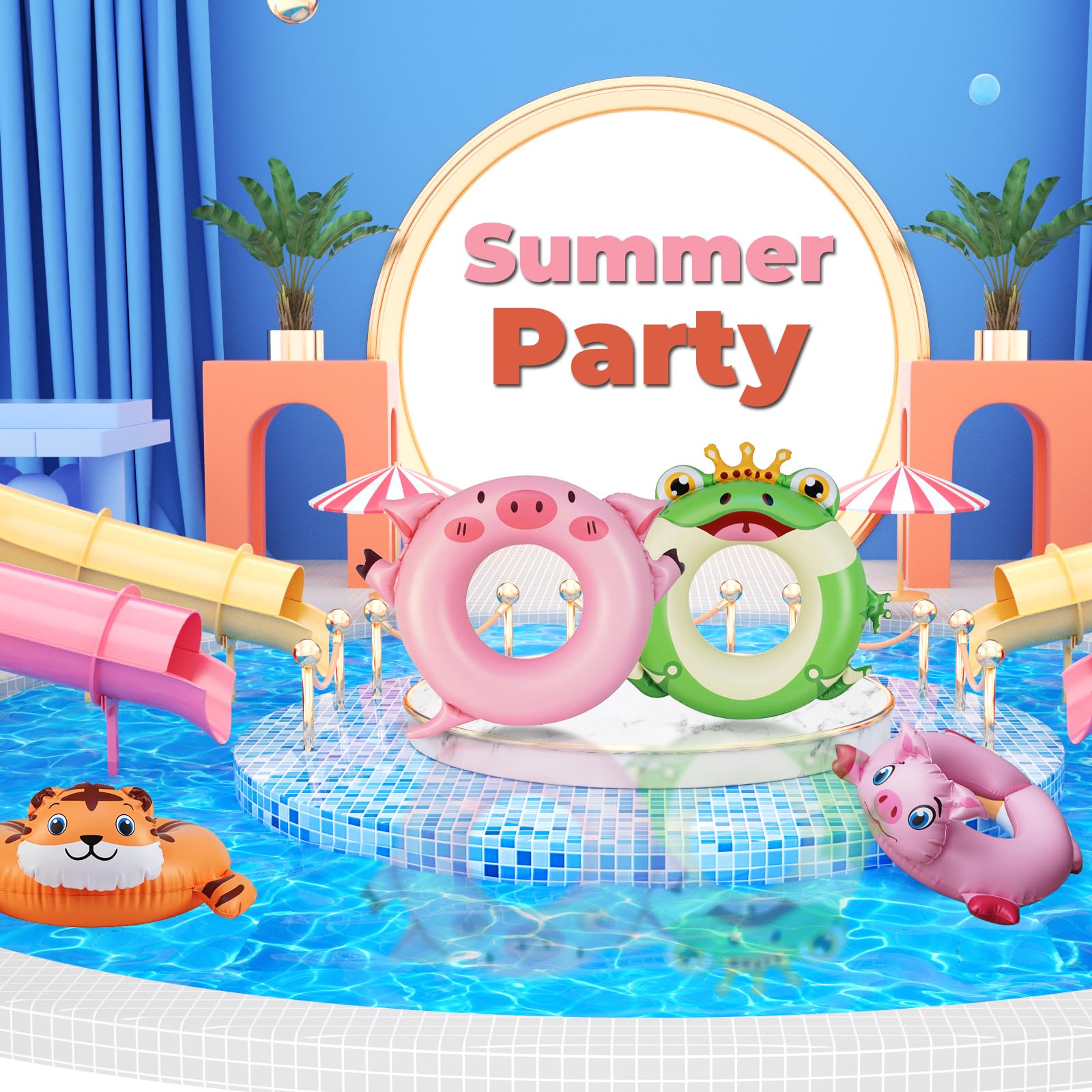Snapklik.com : HOHQB Pool Floats Kids : Swim Rings Floaties For Kids 3 ...