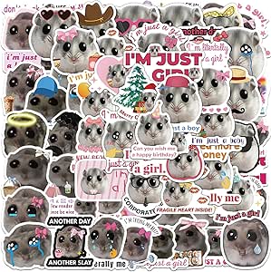 106 Pcs Sad hamster meme sticker,Sticker memes,Hamster MeMe Aufkleber Blatt Hamster Sticker ...