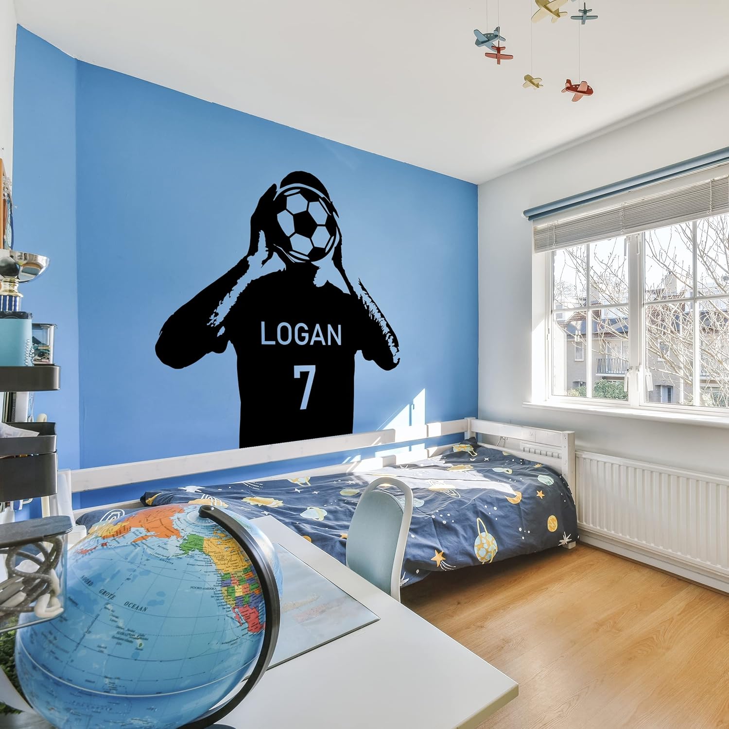 Amazon.com: Sport Sticker - Large Size Wall Decal - Footballer Styling ...