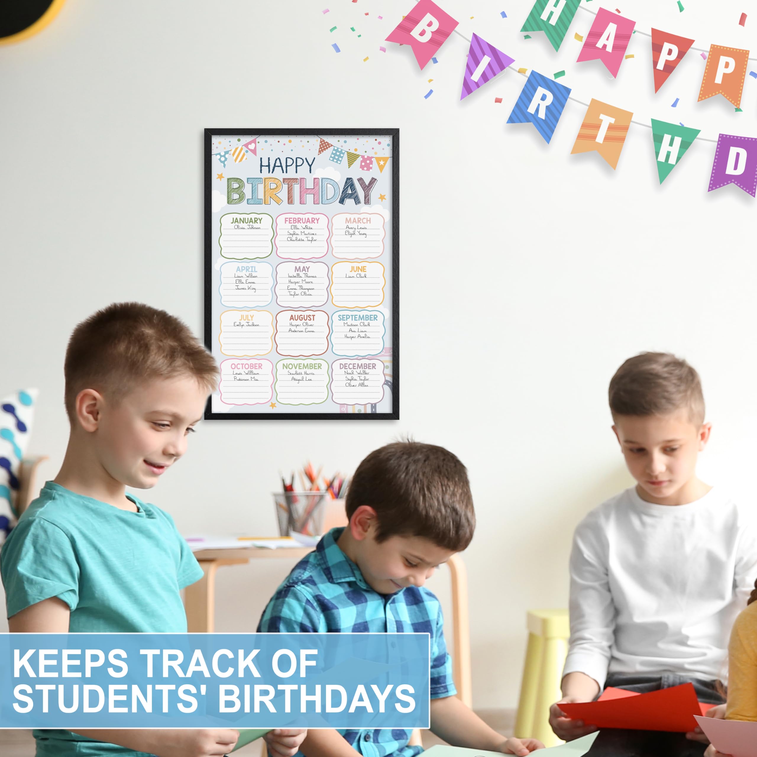 Snapklik.com : Boho Classroom Birthday Chart, Birthday Calendar Chart ...