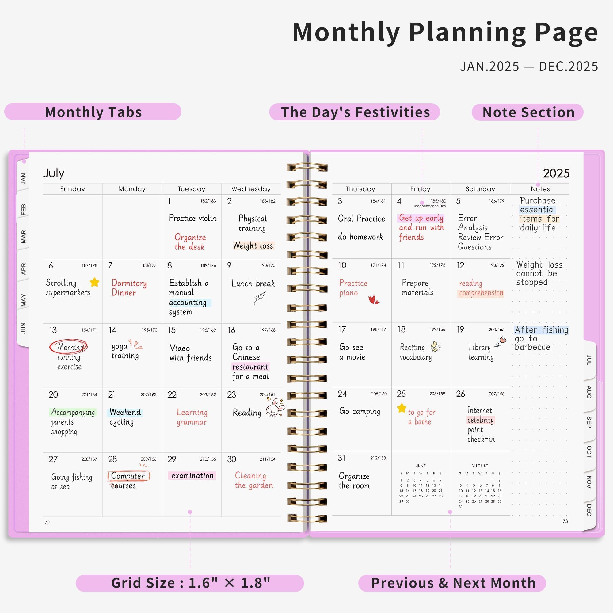 Snapklik.com : RETTACY 2025 Planner, Bullet Dotted Journal Style ...