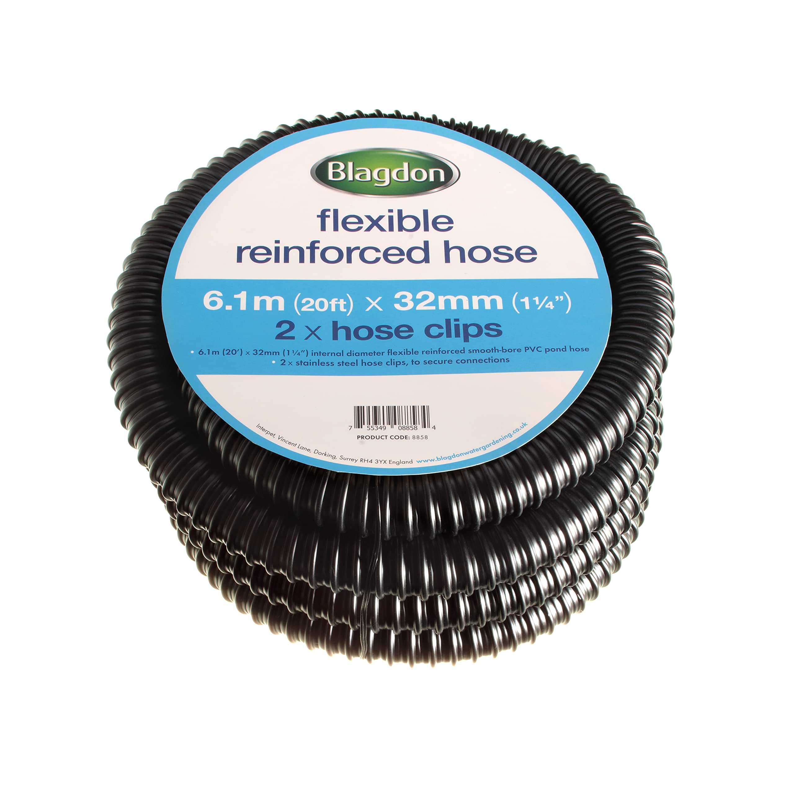 Blagdon Flexible Reinforced Pond Tubing, 6.1m (20ft) x 32mm (1 1/4 ...