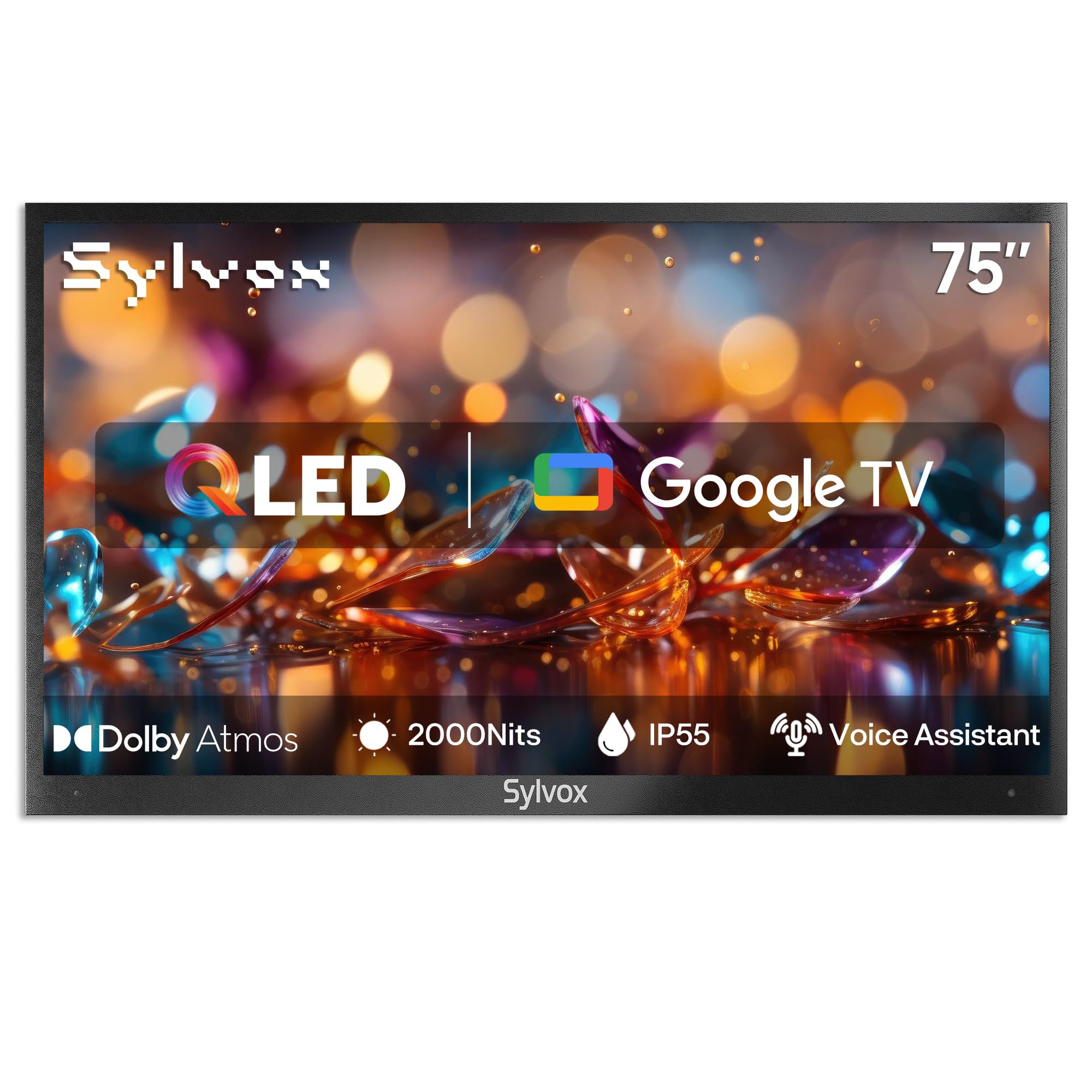 Amazon.com: SYLVOX 75'' Outdoor Google TV Waterproof 4K QLED Television ...