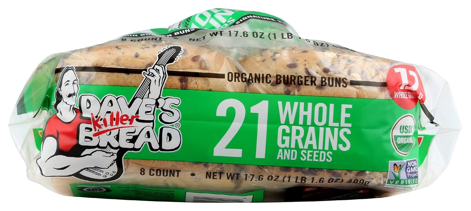 Dave’s Killer Bread 21 granos enteros y semillas Bun 8Count, 17.6 oz ...