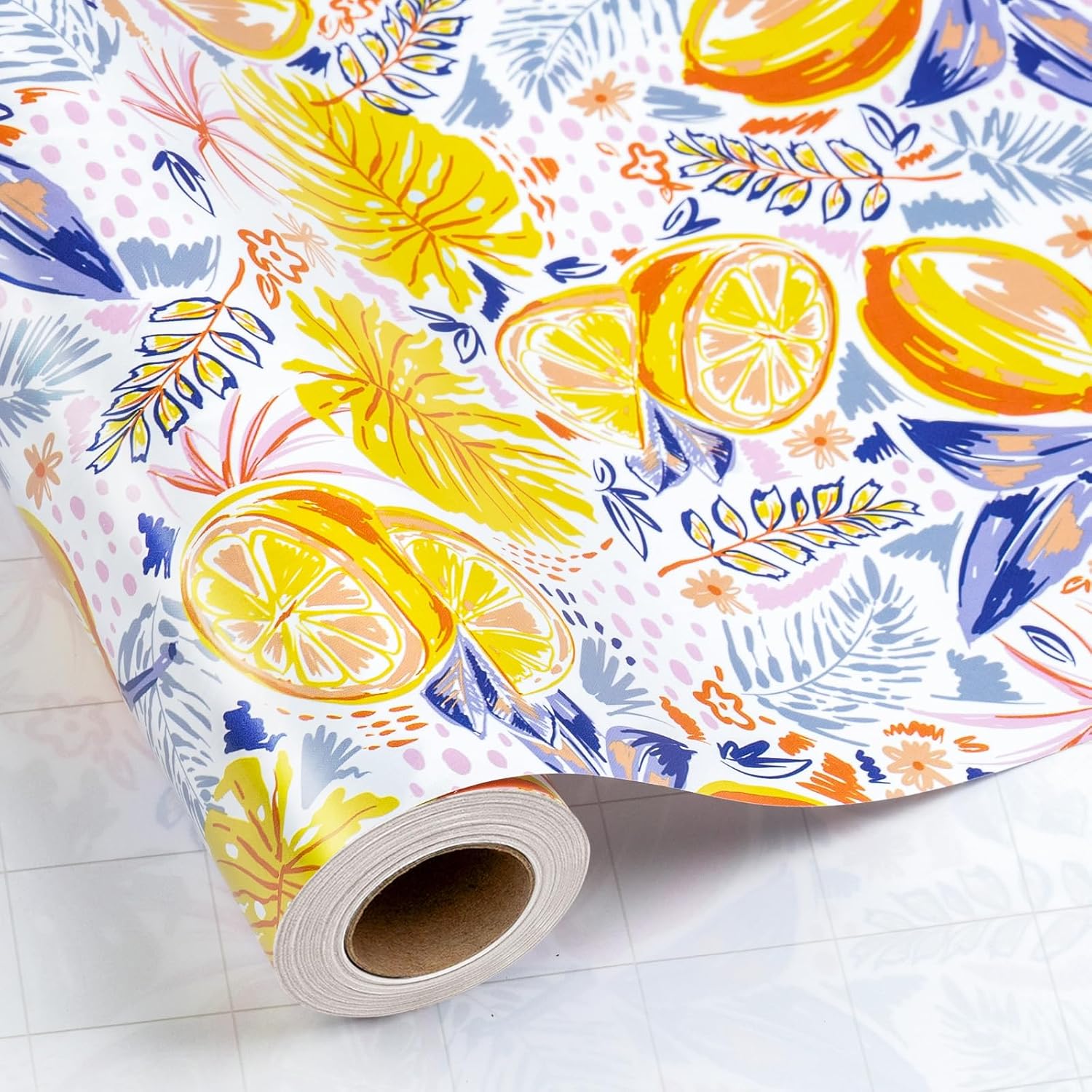 Amazon.com: Afucus Gift Wraping Paper, Tropical Fruit Lemon Monstera ...