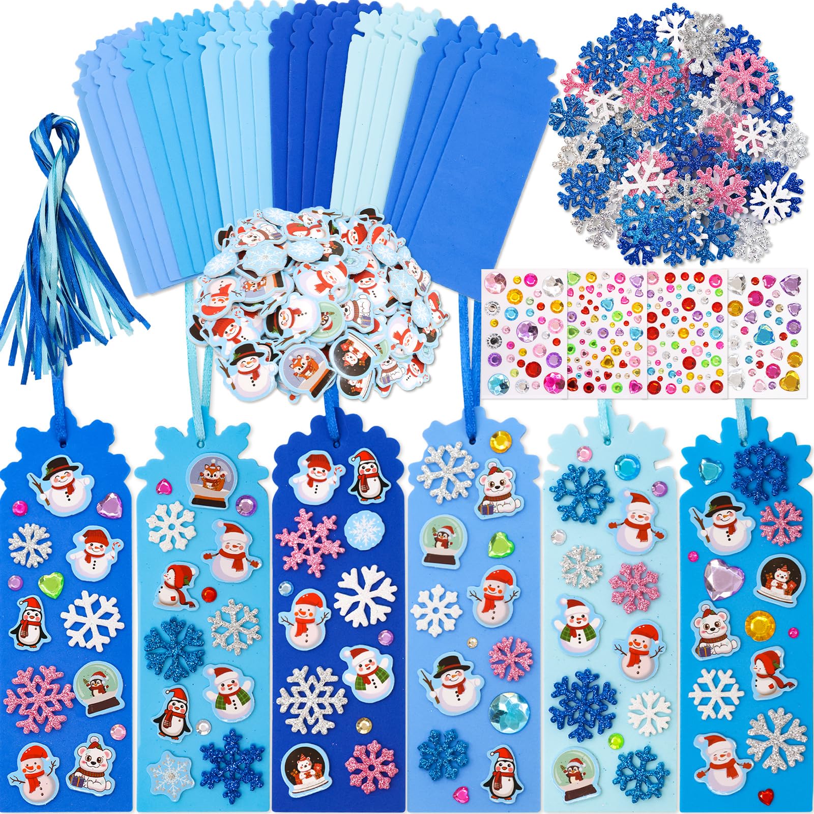 Amazon.com: Snowflake Bookmark Craft Kits for Kids DIY Christmas Foam ...