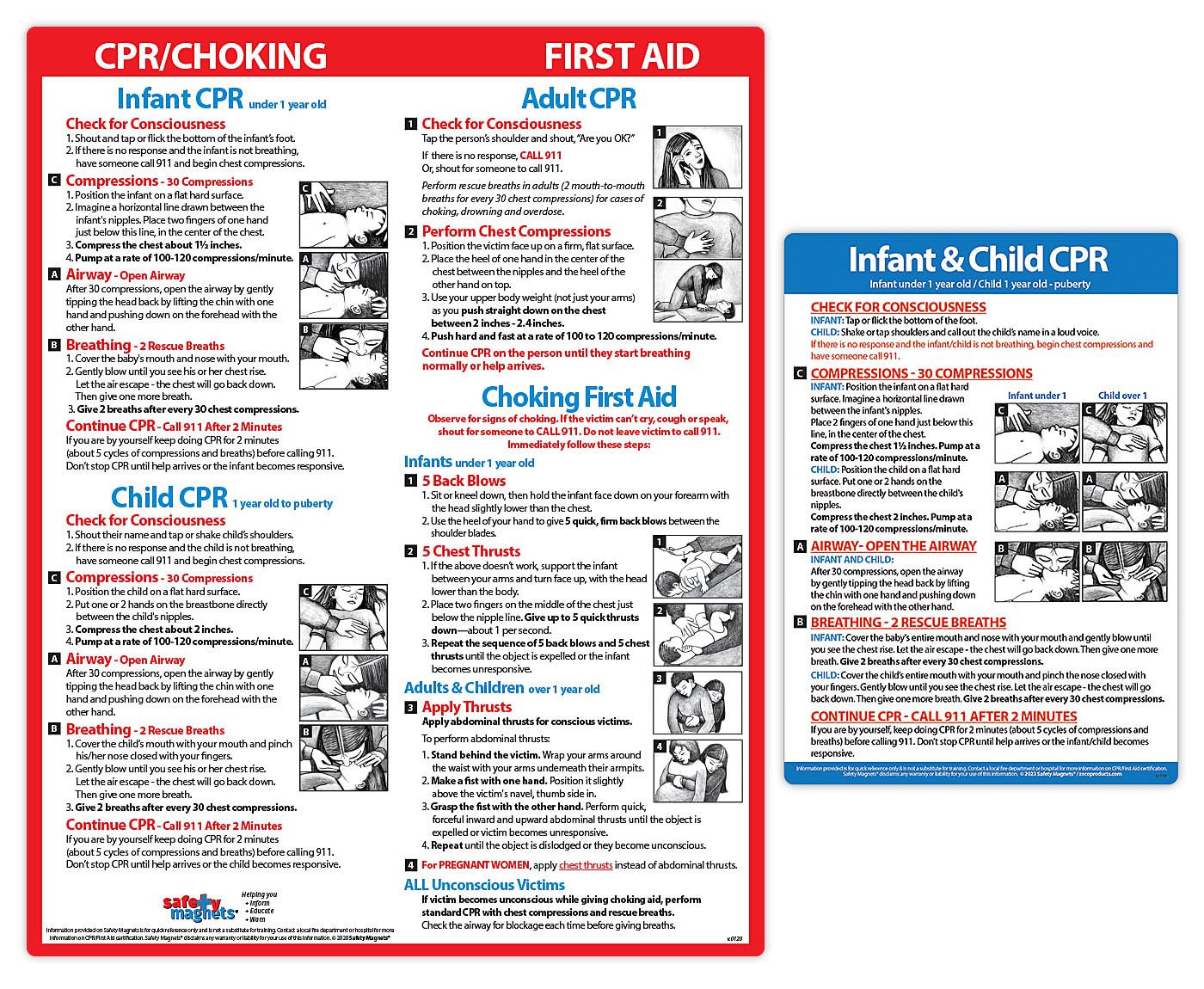 2 Pack Cpr Choking First Aid Card With Magnets 8 | Desertcart INDIA