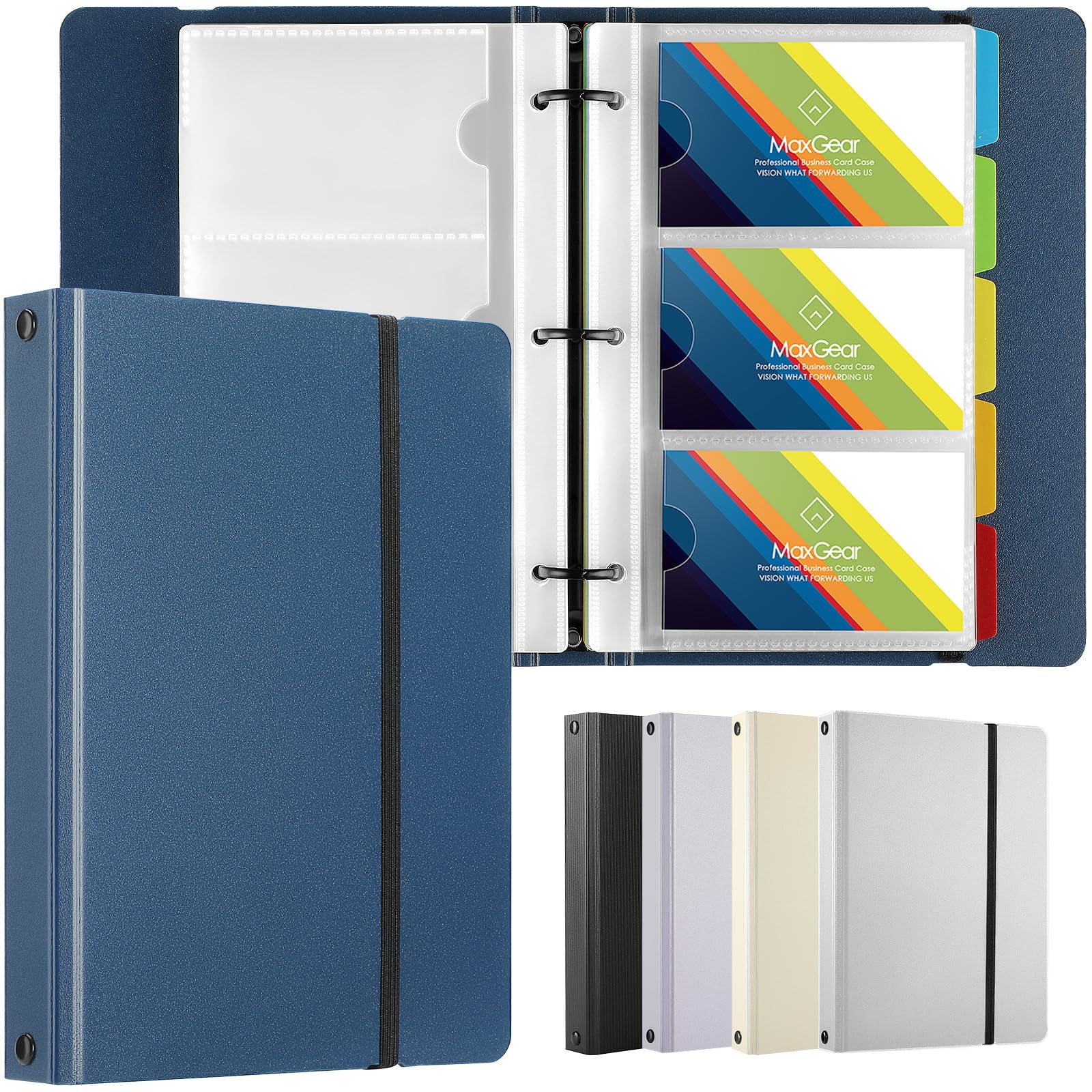 Amazon.com : MaxGear Business Card Organizer, Business Card Holder Book ...