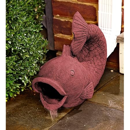 Amazon.com : Wind & Weather Friendly Fish Decorative Garden Down Spout ...