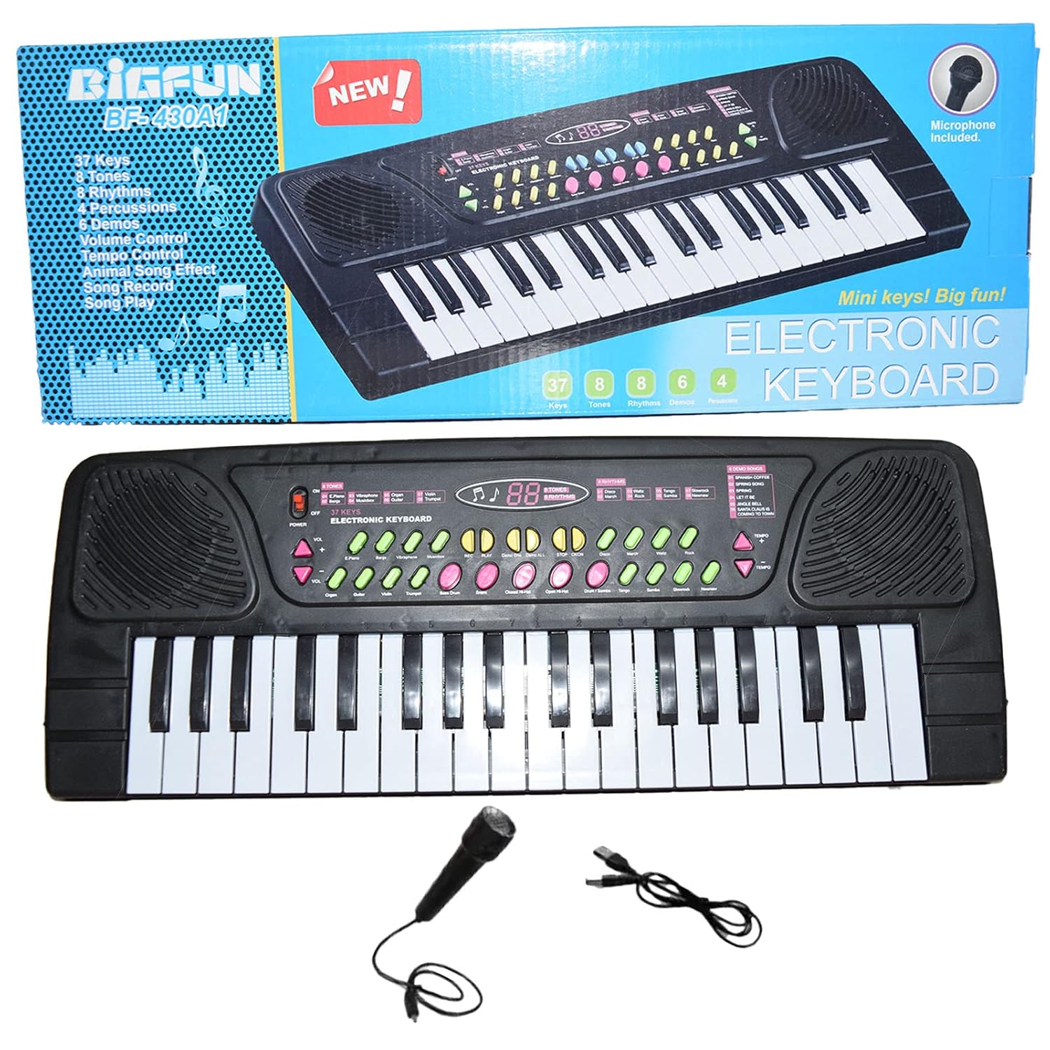 Buy TFA TOYS FOR ALL® 37 Key BIGFUN Small Size Kids Piano Keyboard Toy ...