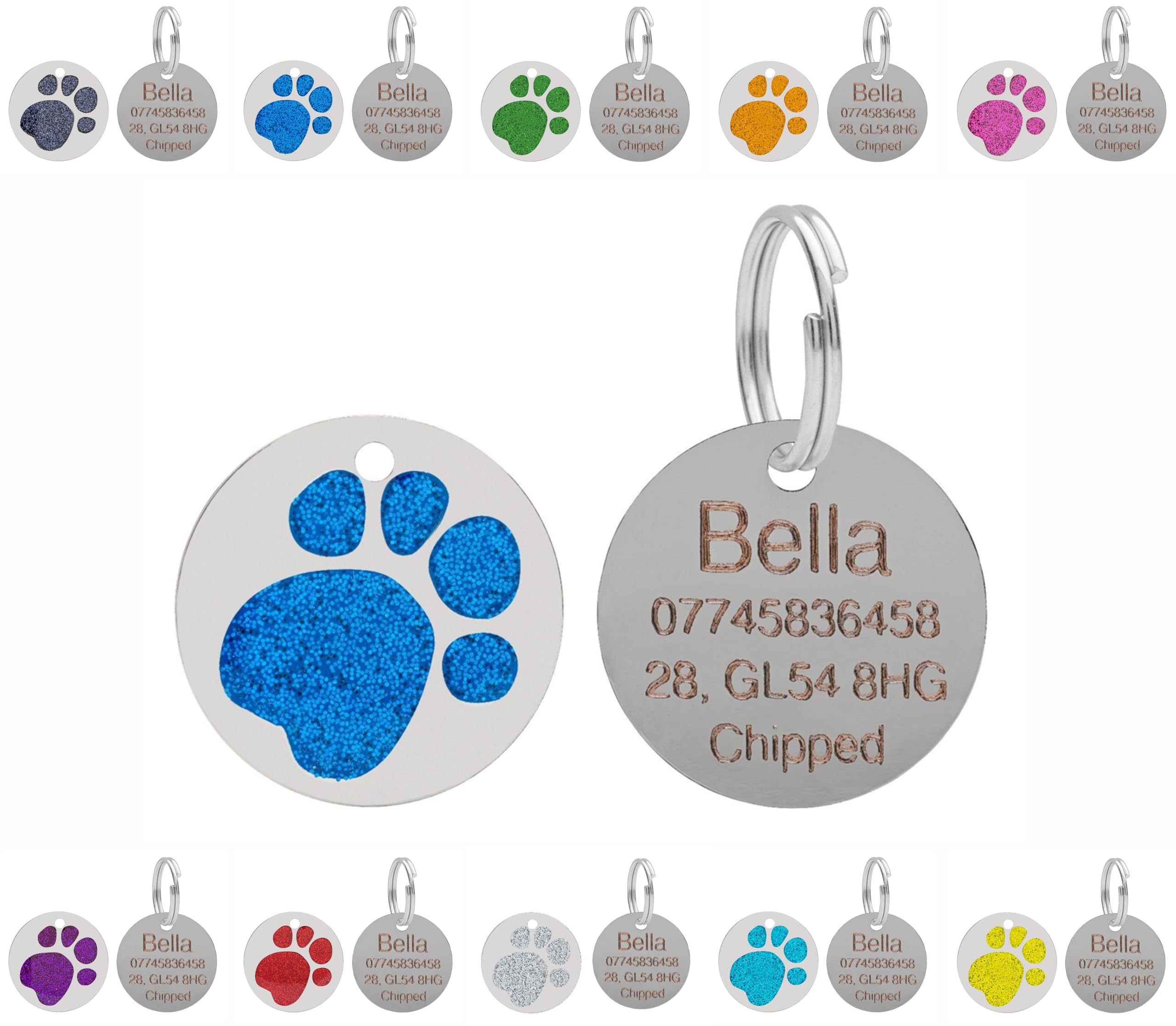 Personalised Engraved Pet ID Tags for Dogs & Cats - Customised with ...