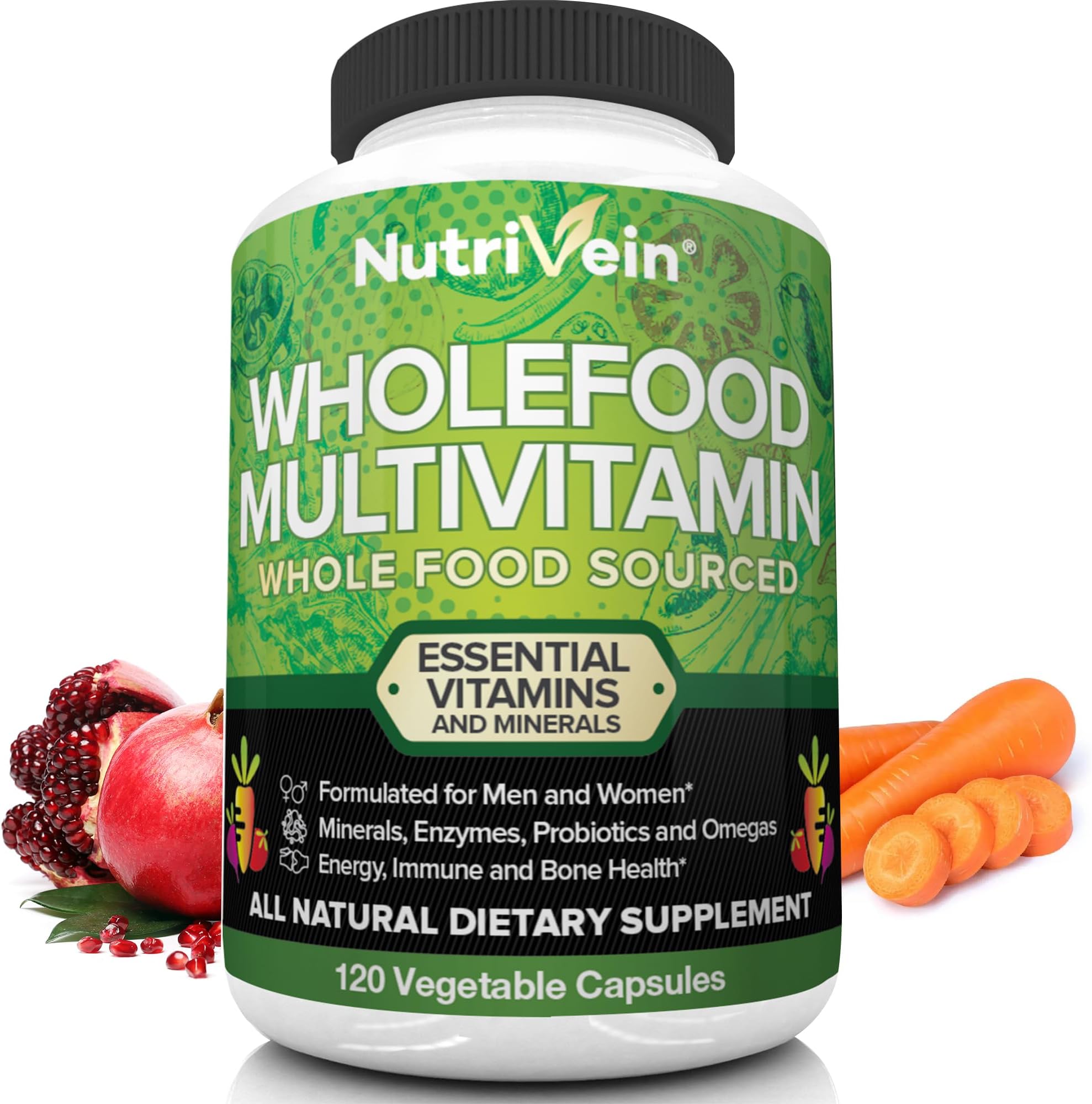 Amazon.com: Whole Food Multivitamin for Men - Natural Multi Vitamins ...