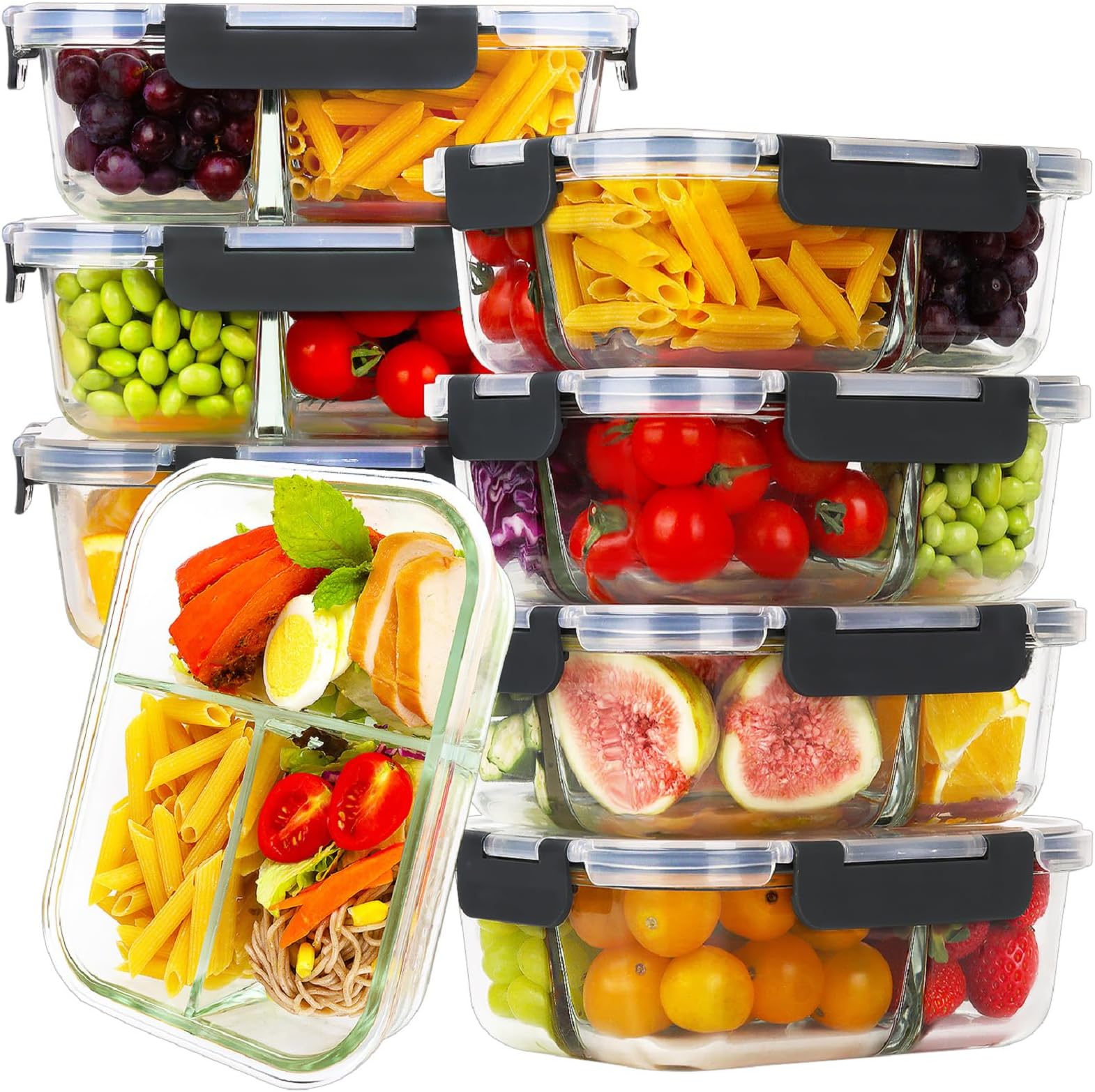 Amazon.com: [10 Pack] Glass Meal Prep Containers, Food Storage ...