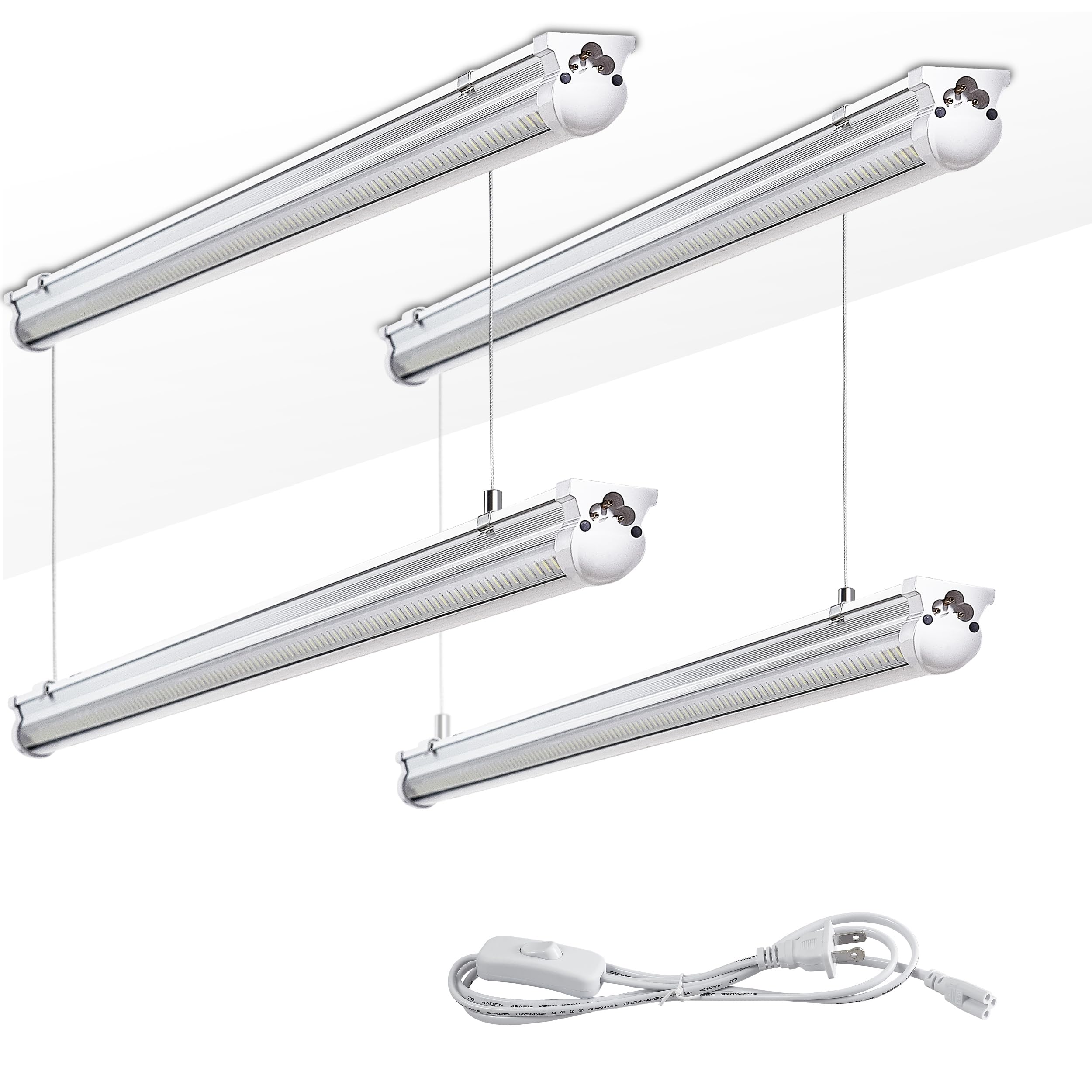 Skymoatled 4Pack 4FT LED Shop Light Garage Lights,50W 6000K 7500LM ...