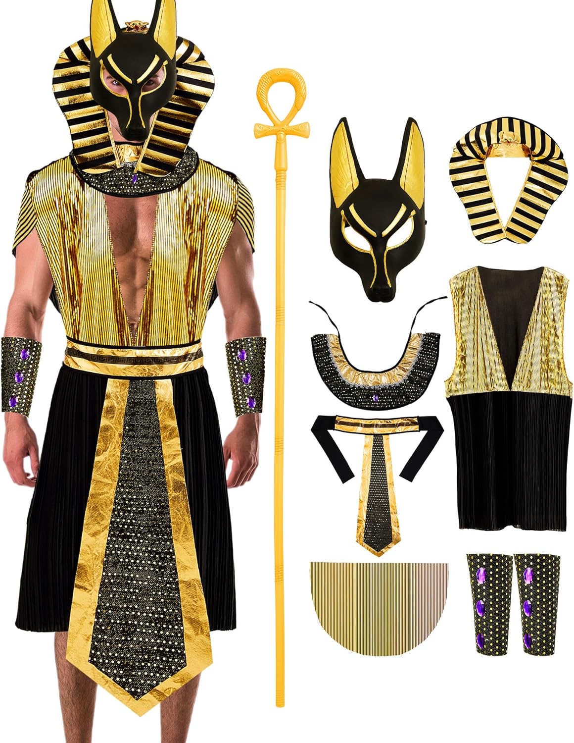 Sureio Anubis - Disfraz de Anubis para adultos, disfraz de plástico ...