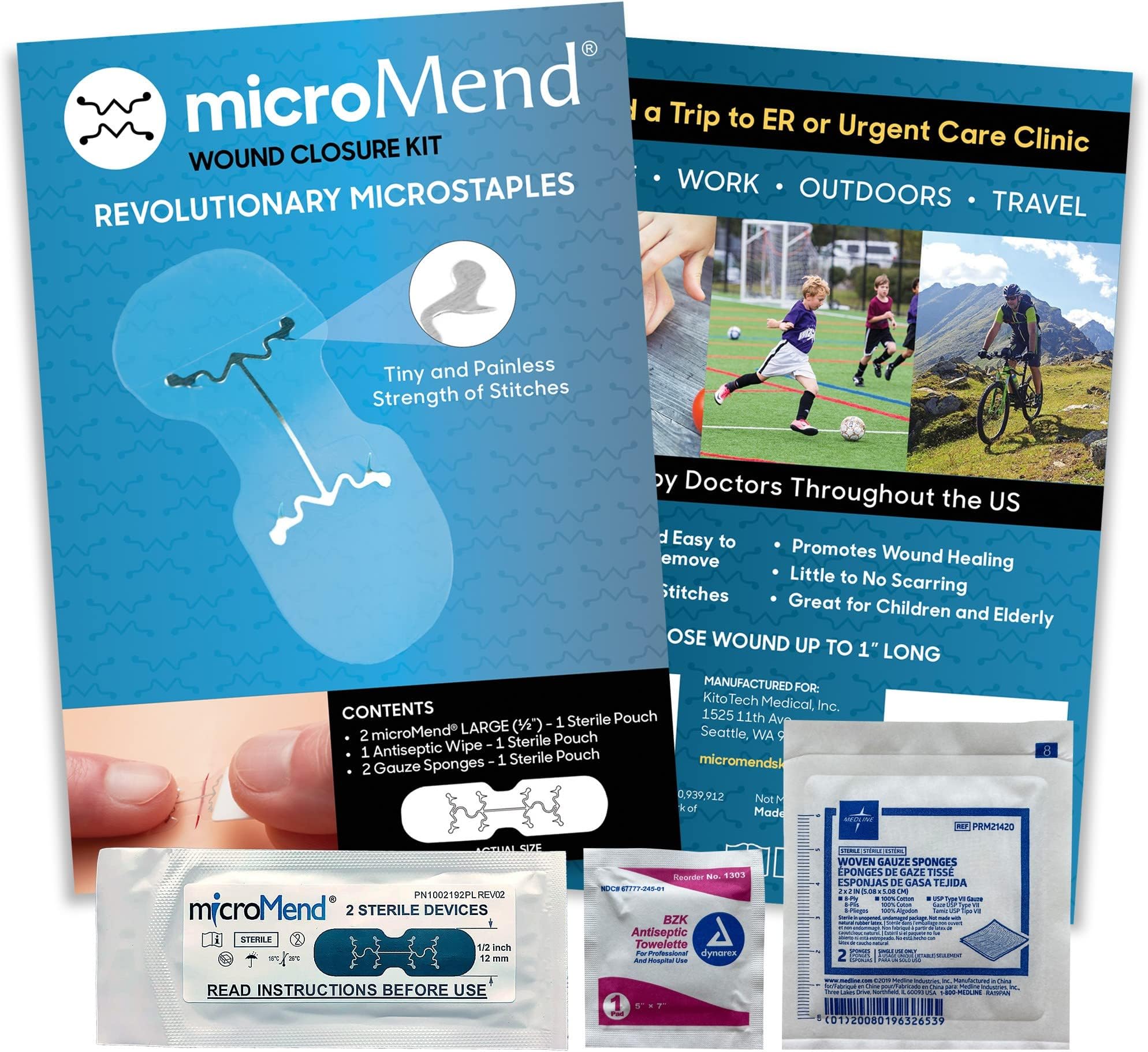 Amazon.com: microMend Emergency Wound Closures Surgical Quality ...