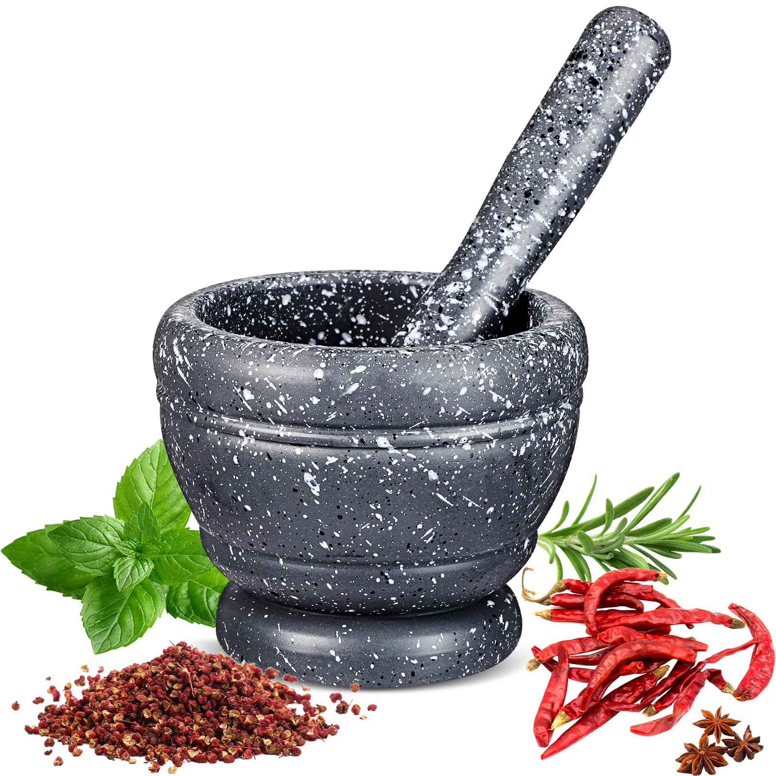 Amazon.com: Baderke Pestle and Mortar Set Grinder Bowl Guacamole Mortar ...