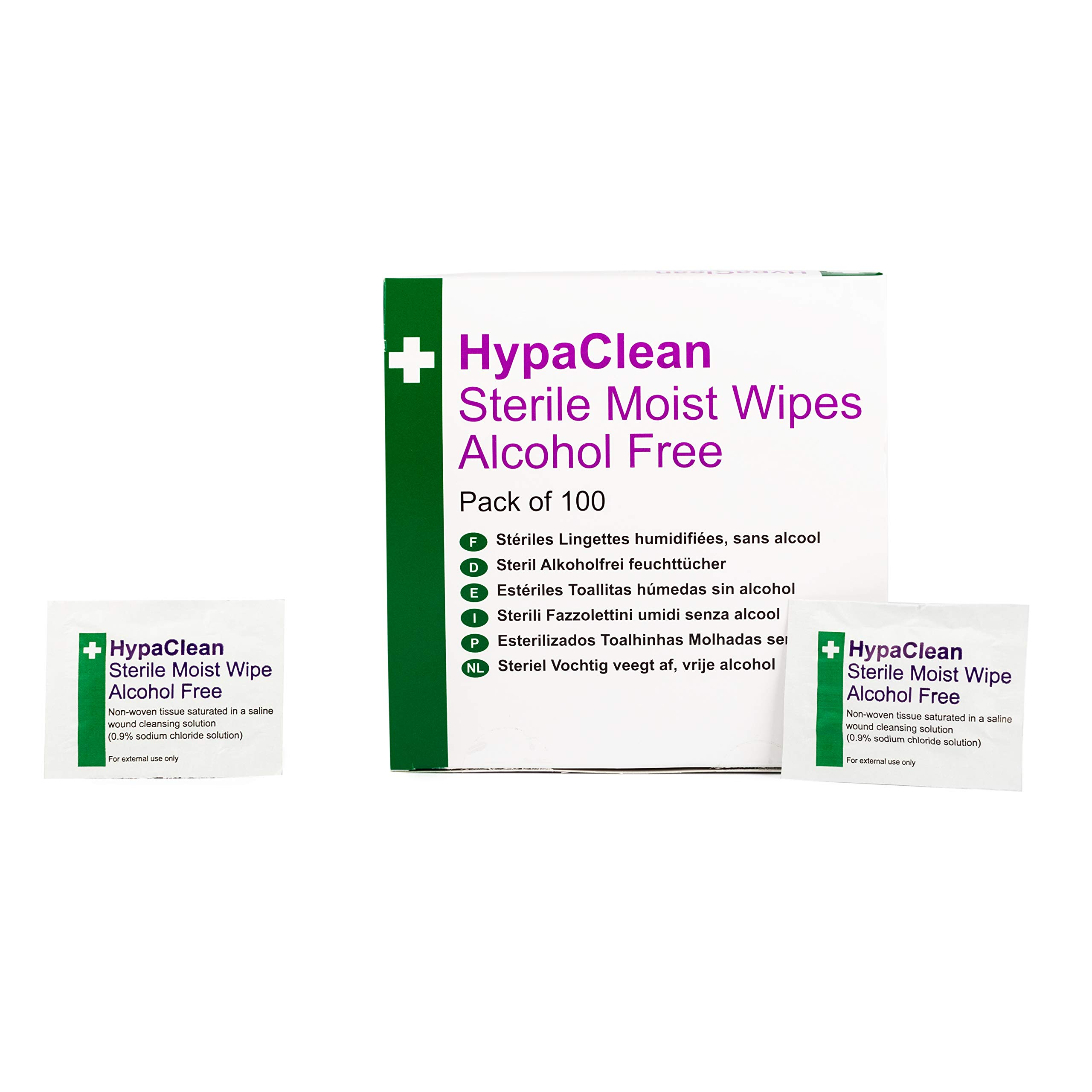 HypaClean Sterile Moist Wound Cleansing Wipes - Alcohol Free (Pack of ...