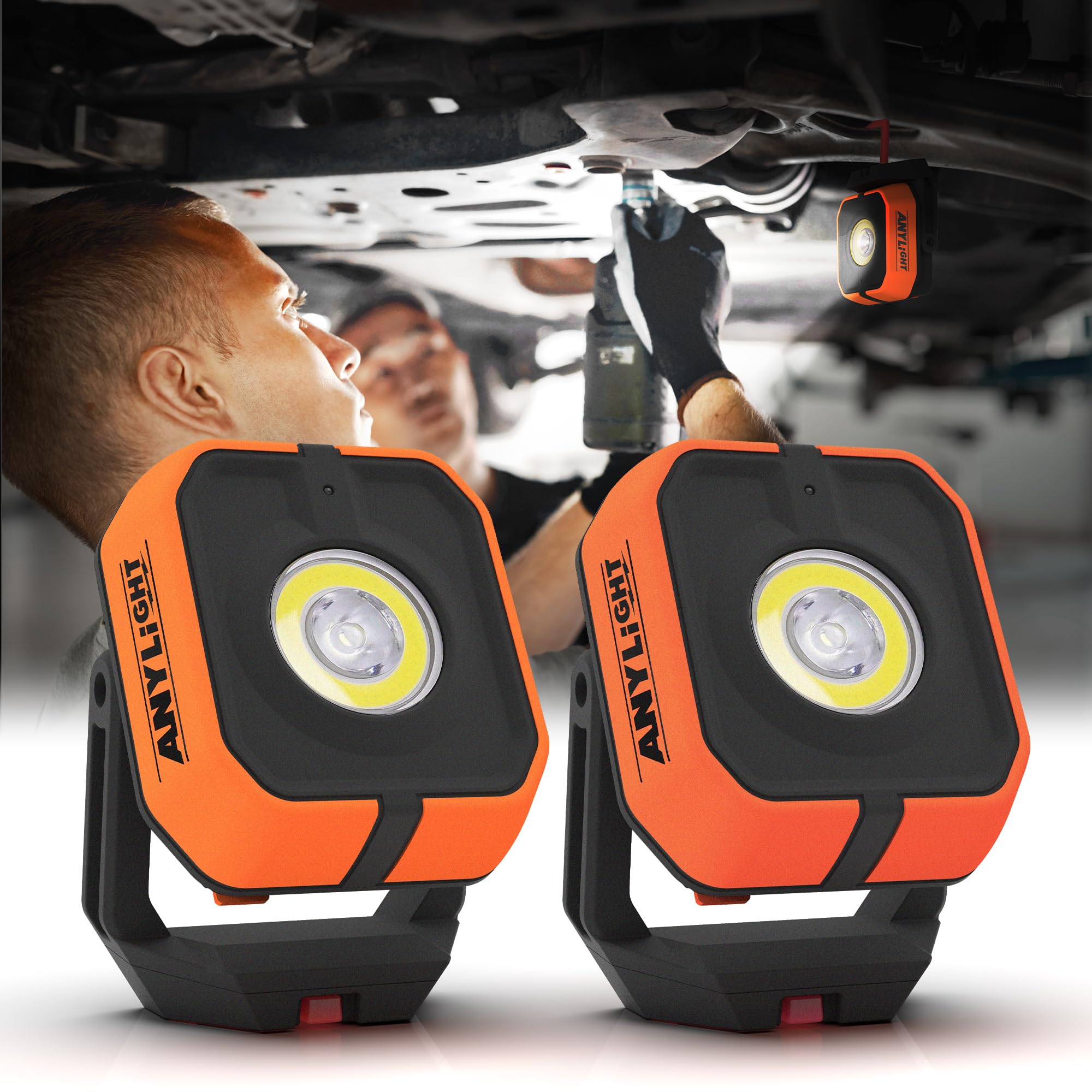 Work Light, Magnetic Rechargeable Light with 4 Modes & 150°Rotatable ...