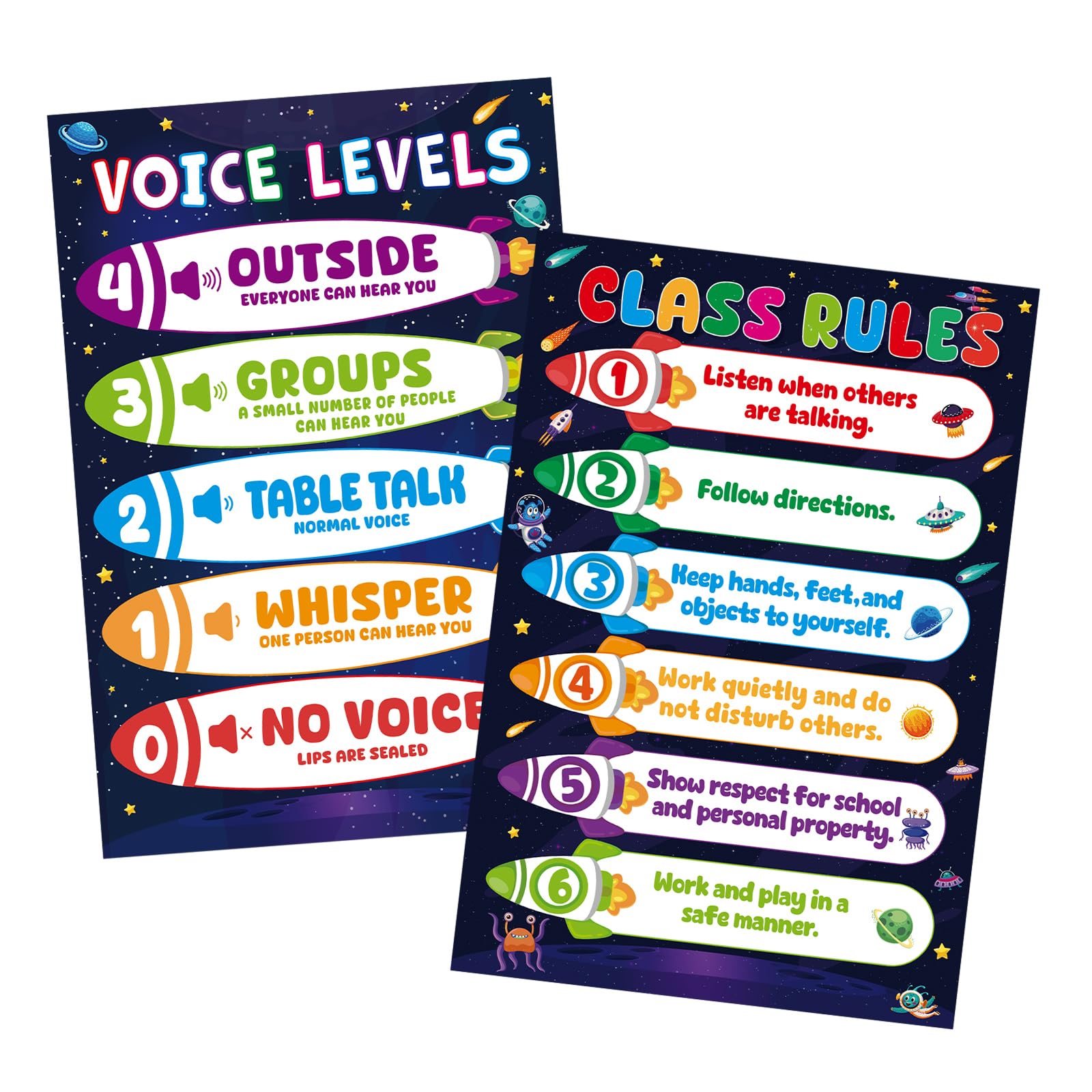Buy D24TIME Voice Level Chart for Classroom-Classroom Rules for Kids ...
