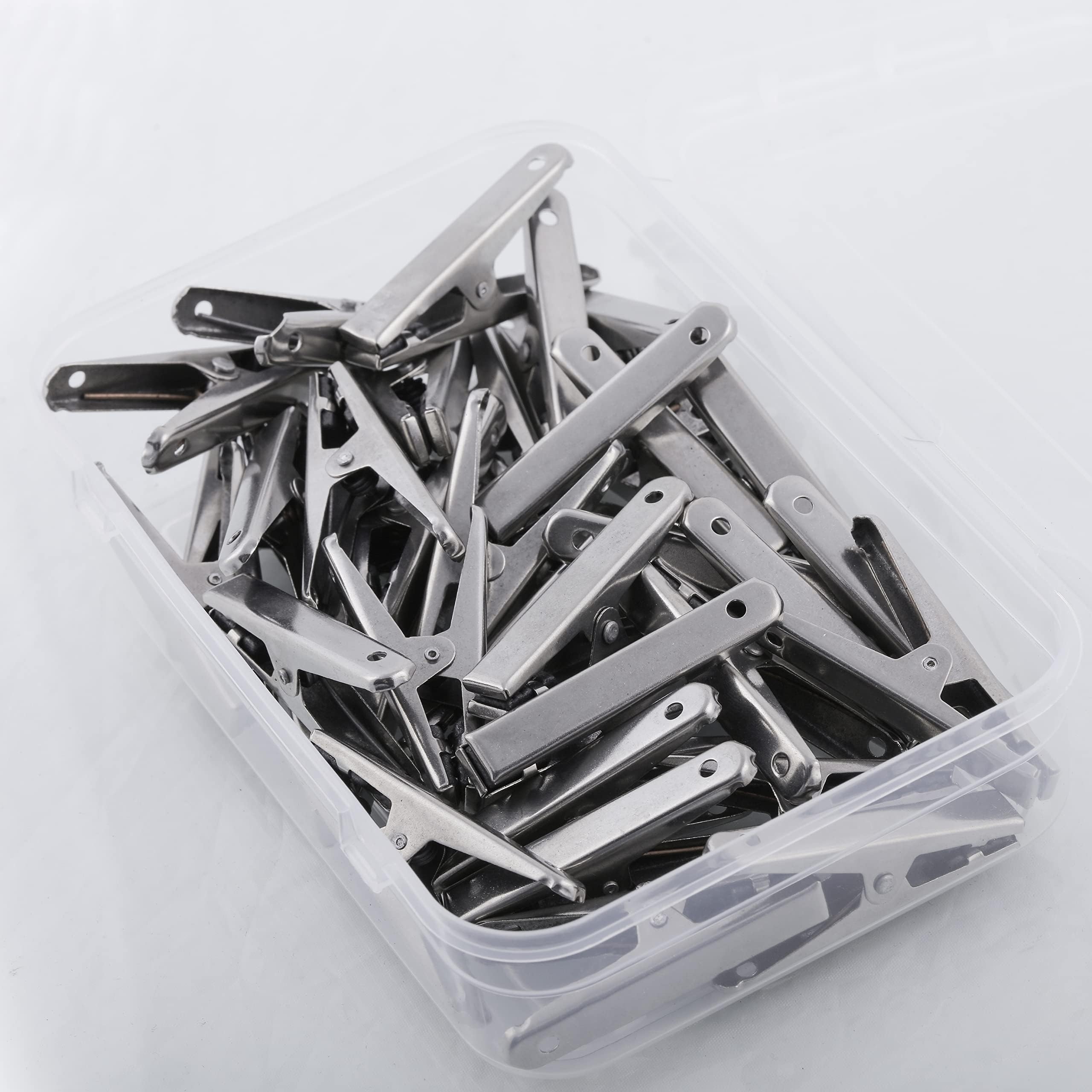 ZOKCY® (Pack of 24 Pcs) Stainless Steel Metal Cloth Clips Heavy Quality ...