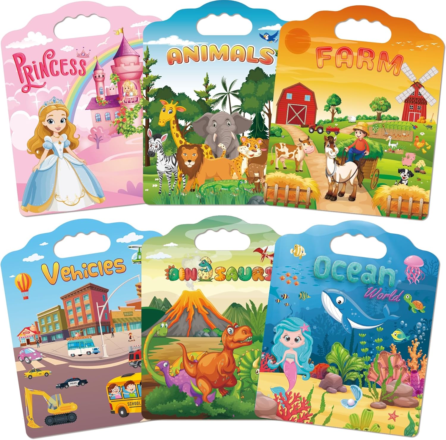 Amazon.com: 6Set Reusable Sticker Books for Kids,Puffy Sticker Books ...