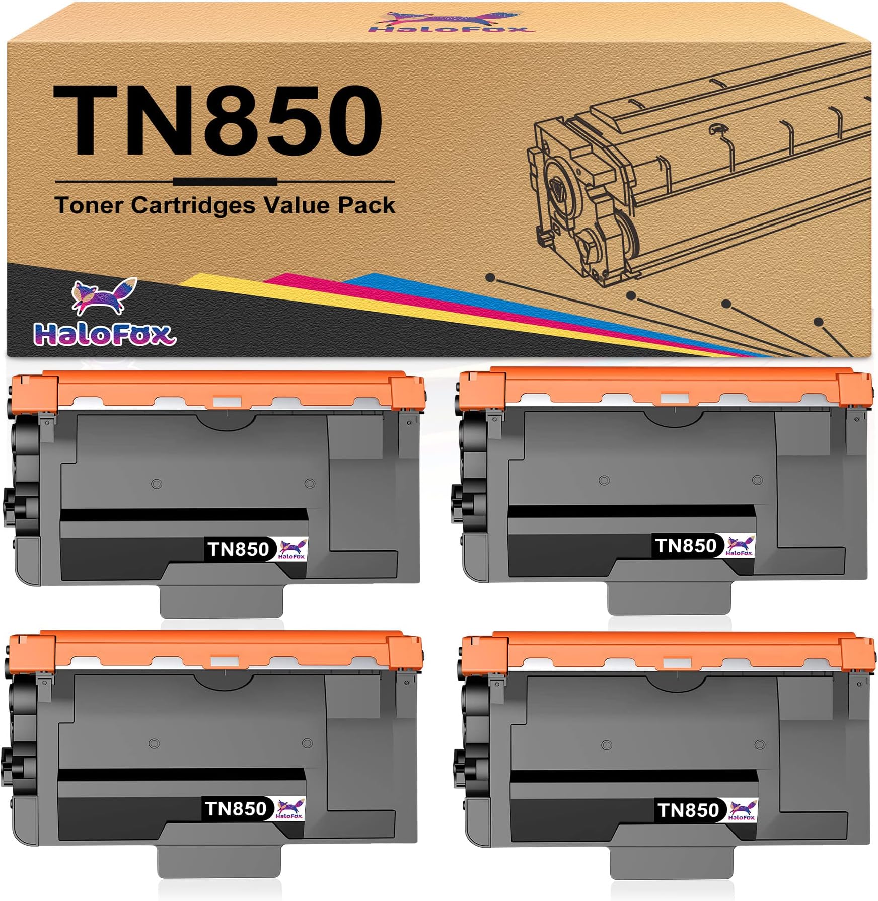 Amazon.com: TN820 Black Toner Cartridge Replacement for Brother TN-820 ...