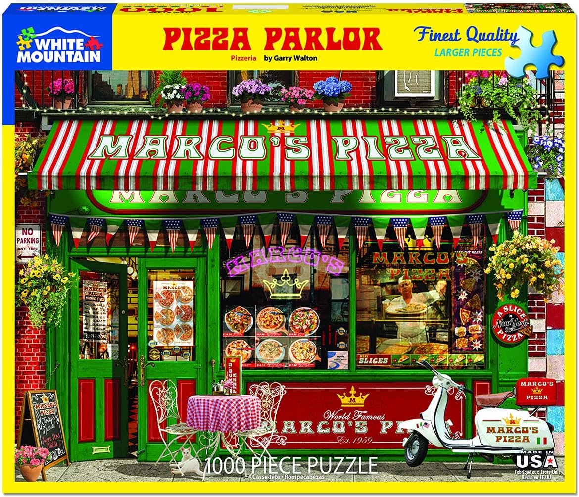 Amazon.com: White Mountain Puzzles Pizza Parlor - 1000 Piece Jigsaw ...