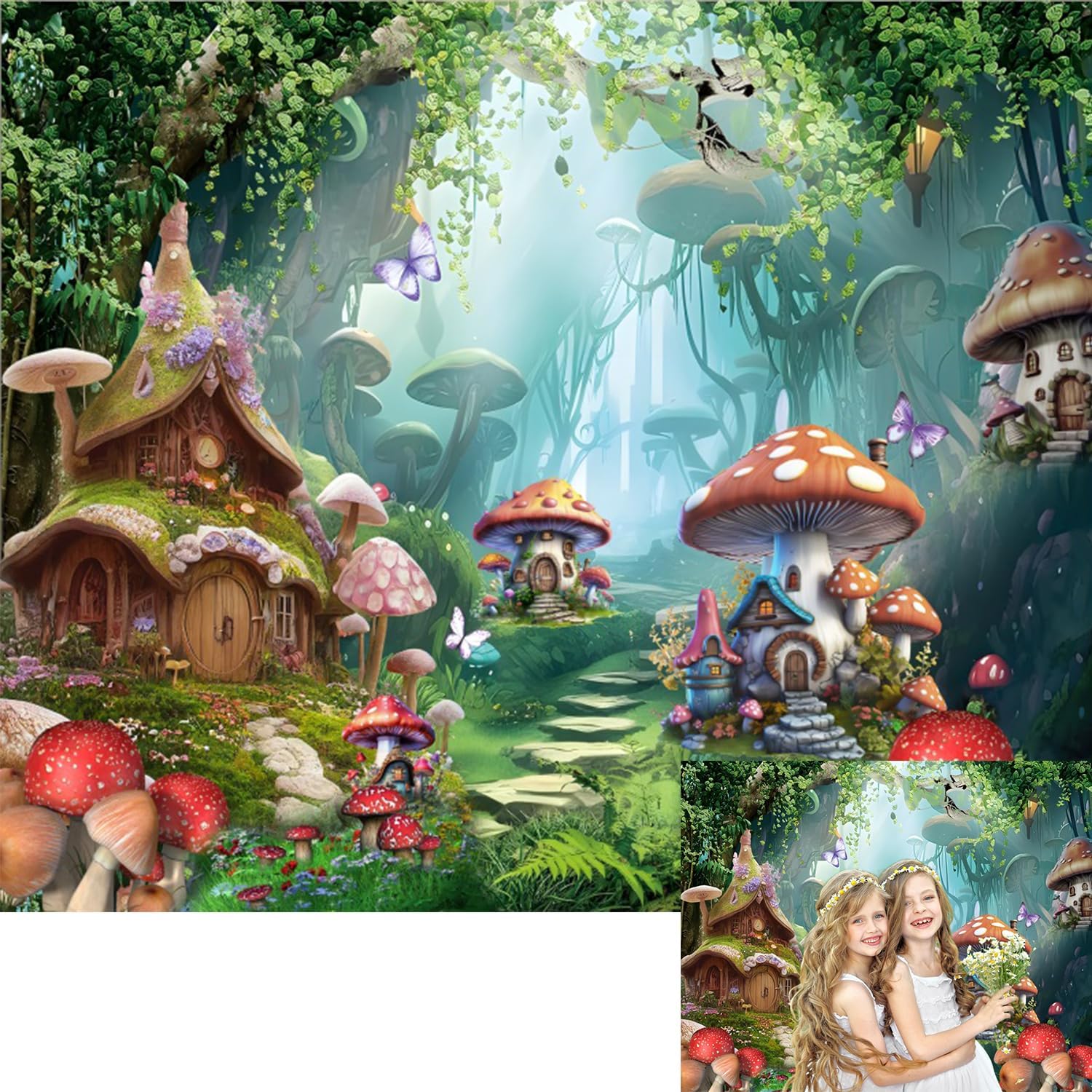 Amazon.com : Spring Enchanted Forest Backdrop 10x8ft Fairy Tale Forest ...