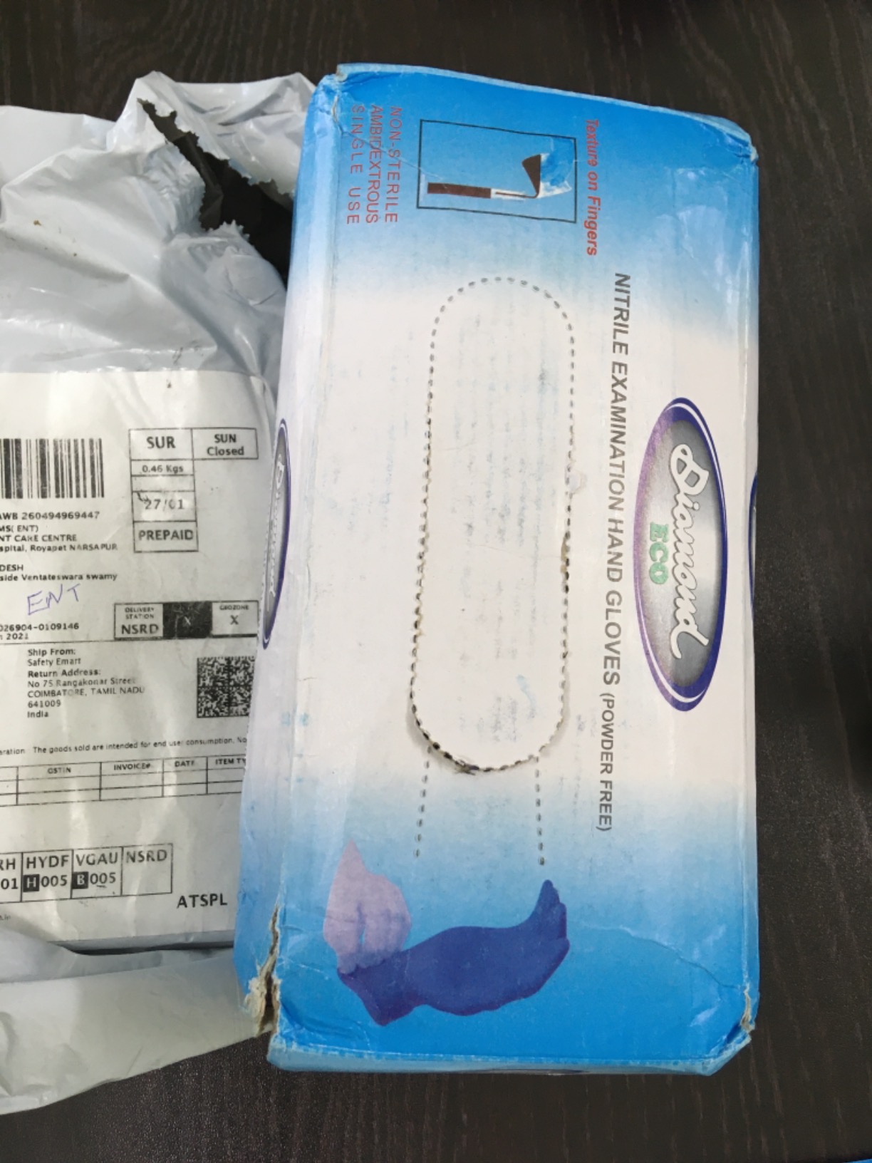 Matig Nitrile Powder Free Disposable Gloves Blue Large,Pack of 100 ...