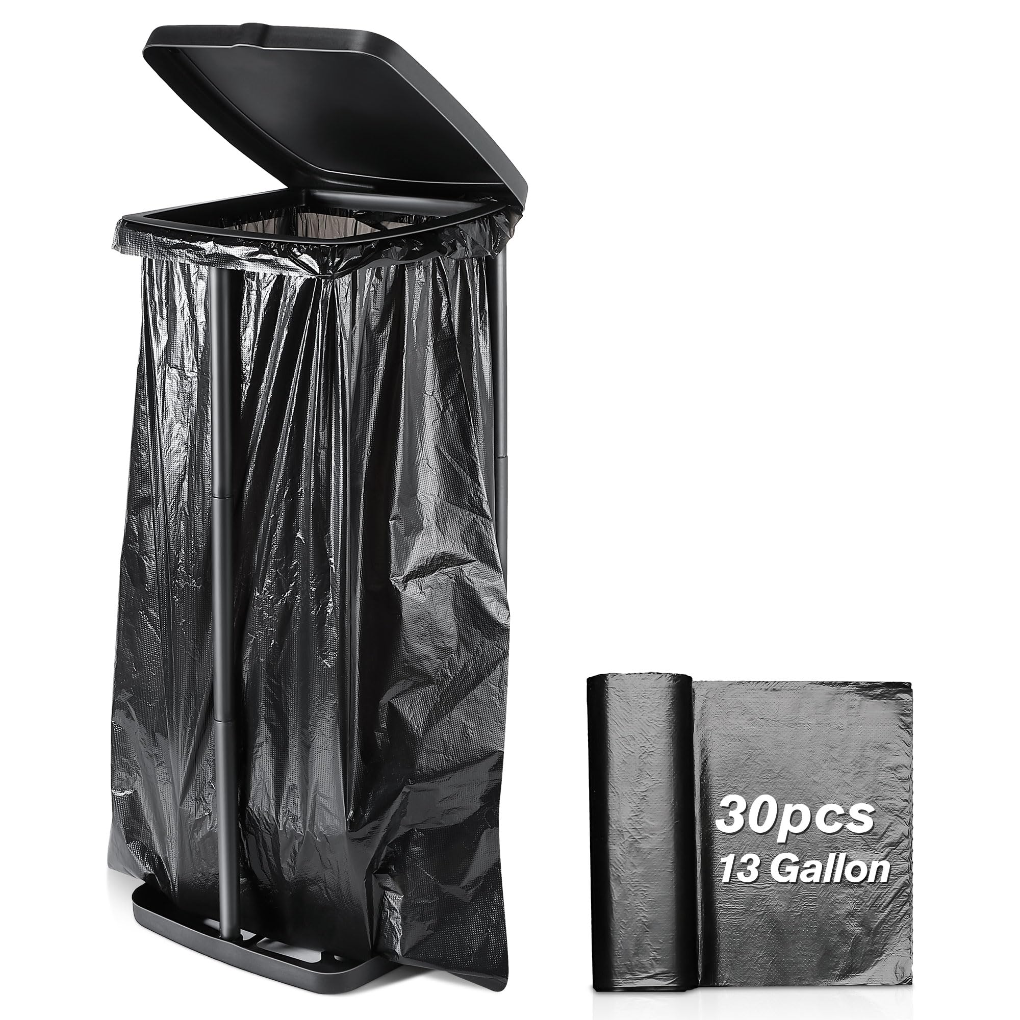 Amazon.com: Dunkive Collapsible Garbage Bag Holder with 30 Pcs Trash ...