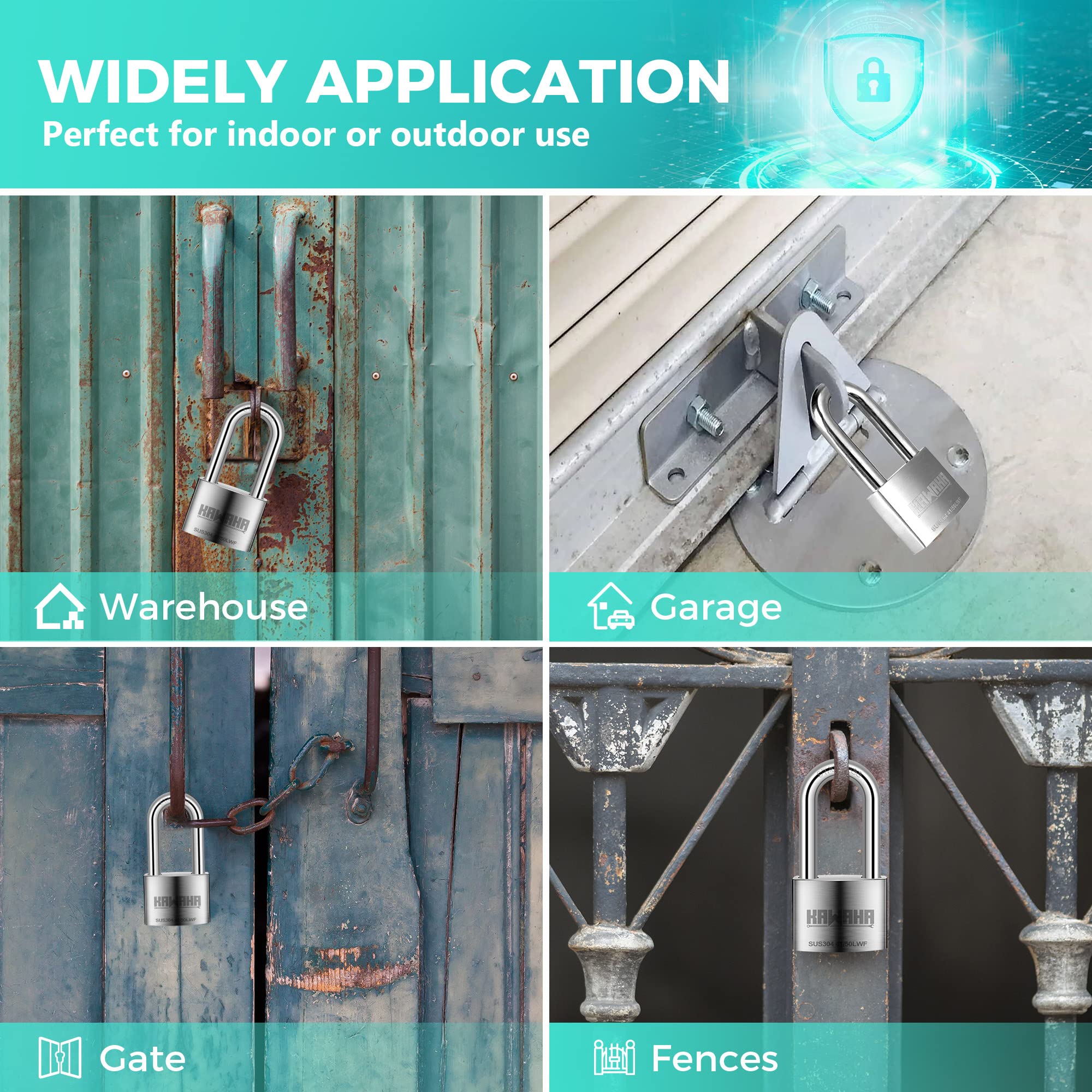 Snapklik.com : KAWAHA 41/50LKD-3K 2 Inch (50mm) Long Shackle High ...